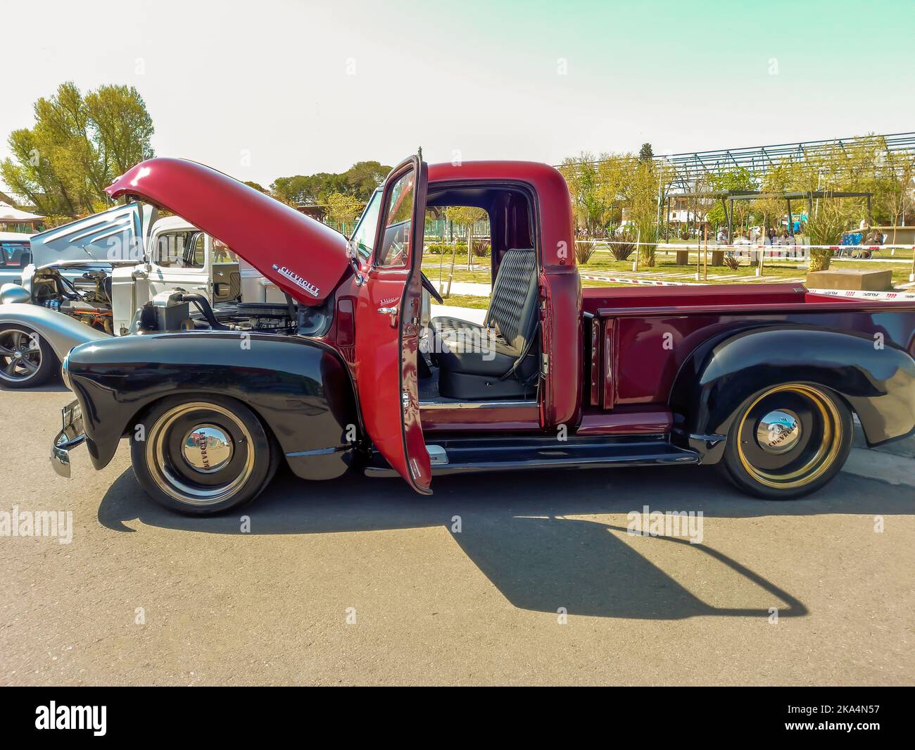 red classic pickup truck Chevrolet Thriftmaster 1947. Utility or ...