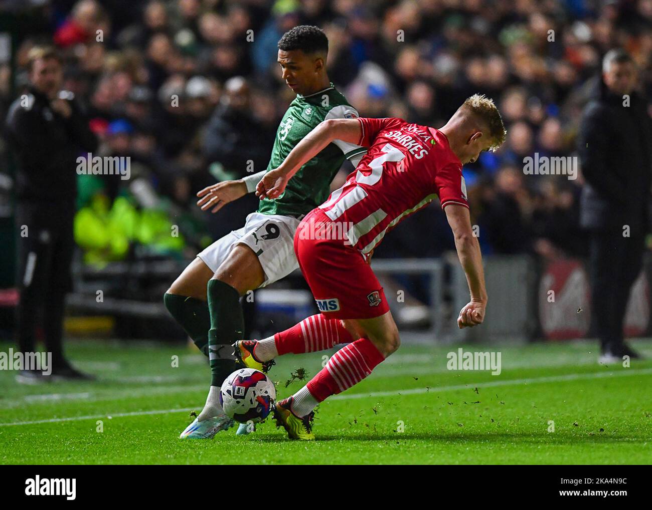 Plymouth, UK. 31st Oct, 2022. Plymouth Argyle forward Morgan Whittaker ...