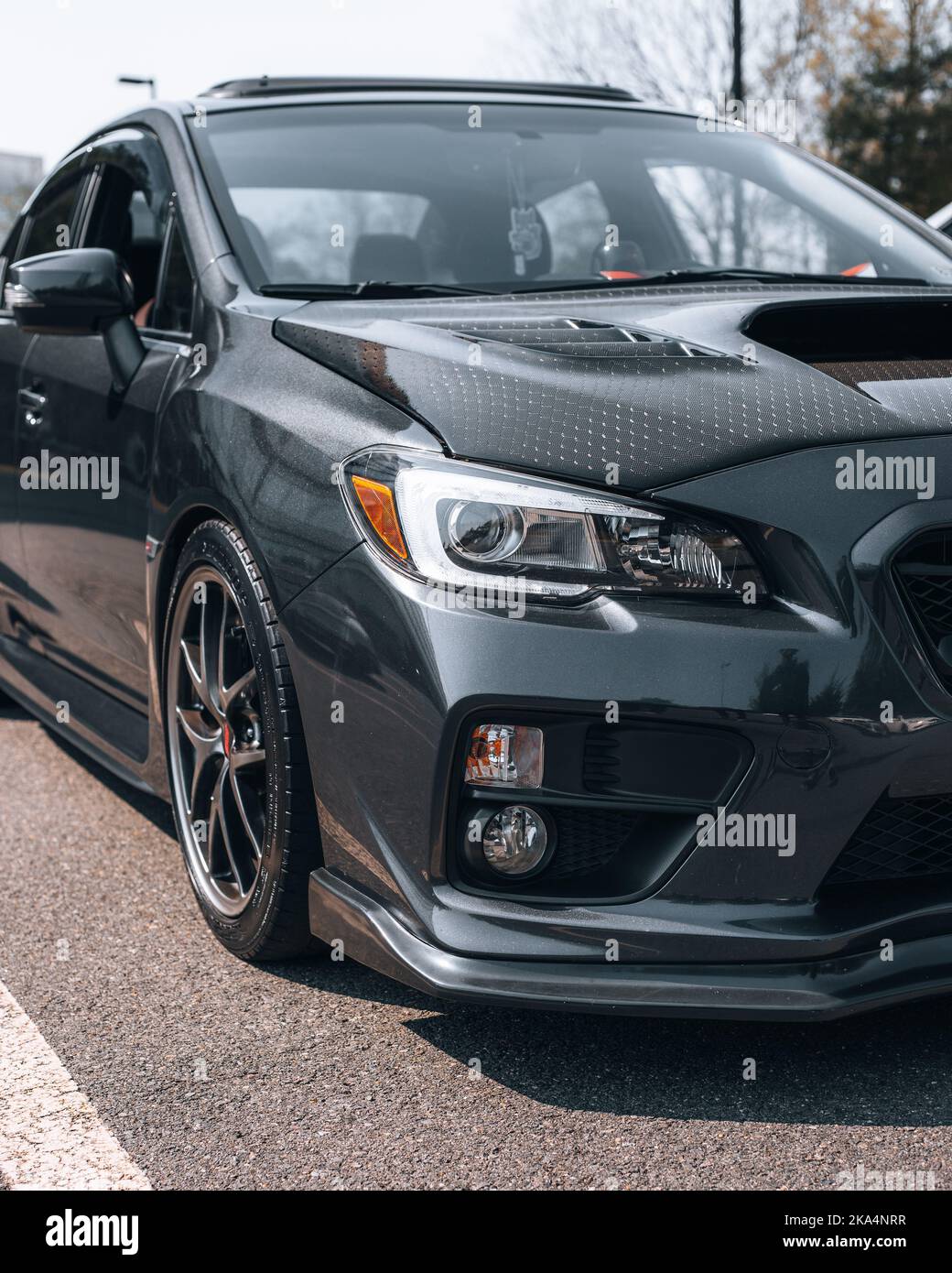 A closeup of a Carbon Fiber Subaru WRX STI Stock Photo - Alamy
