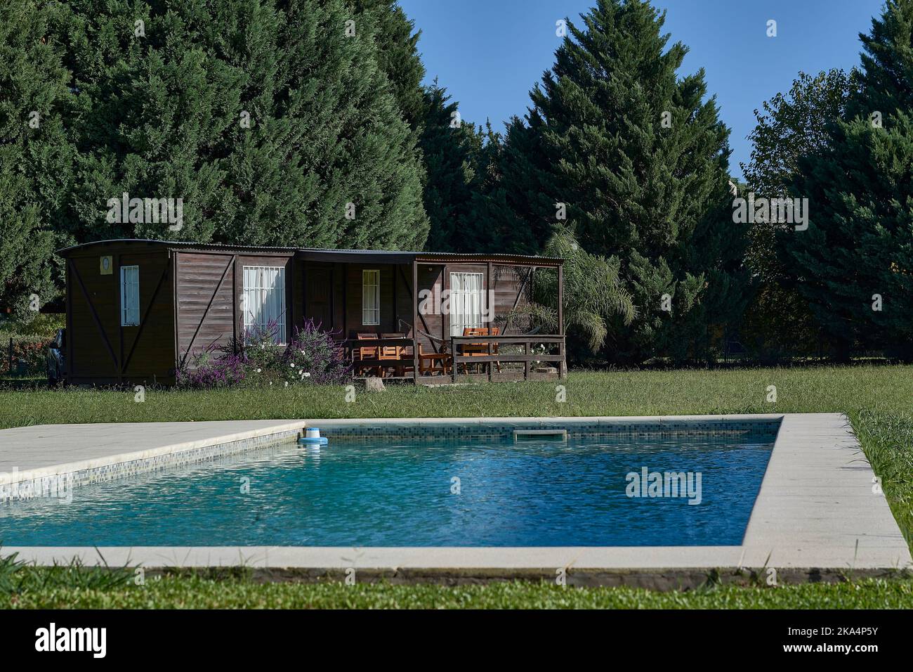 The Remodeled train carriage for country house with the swimming pool ...