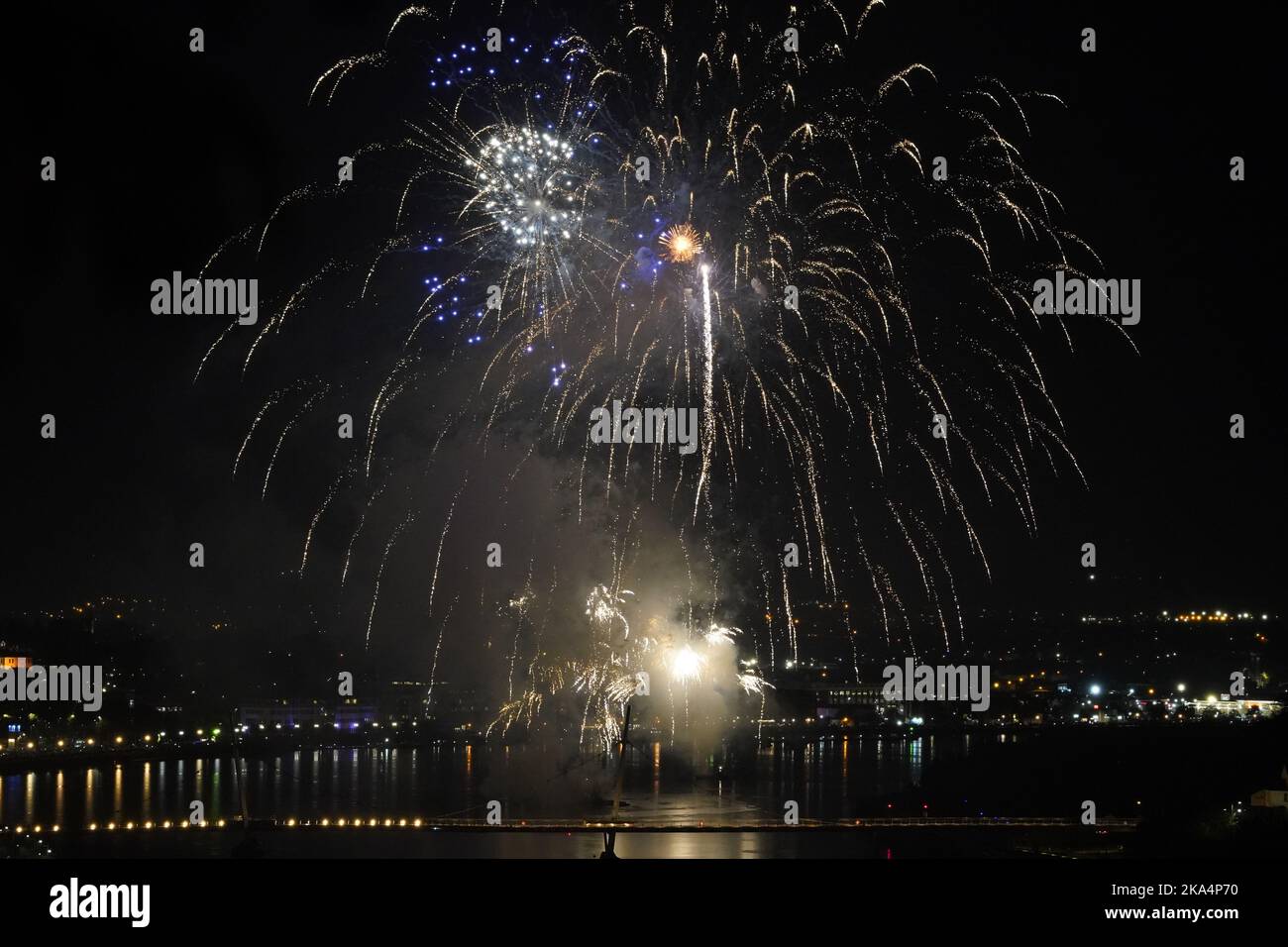 Fireworks display in the skies over the River Foyle as part of the ...
