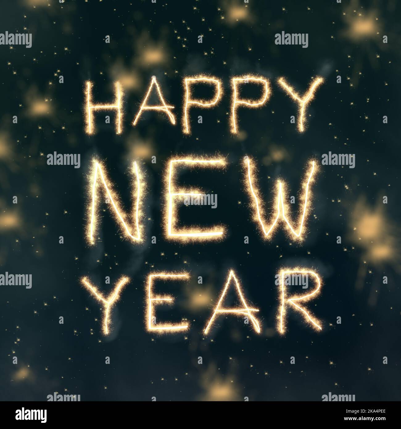 Happy new year written background with sparks Stock Photo - Alamy