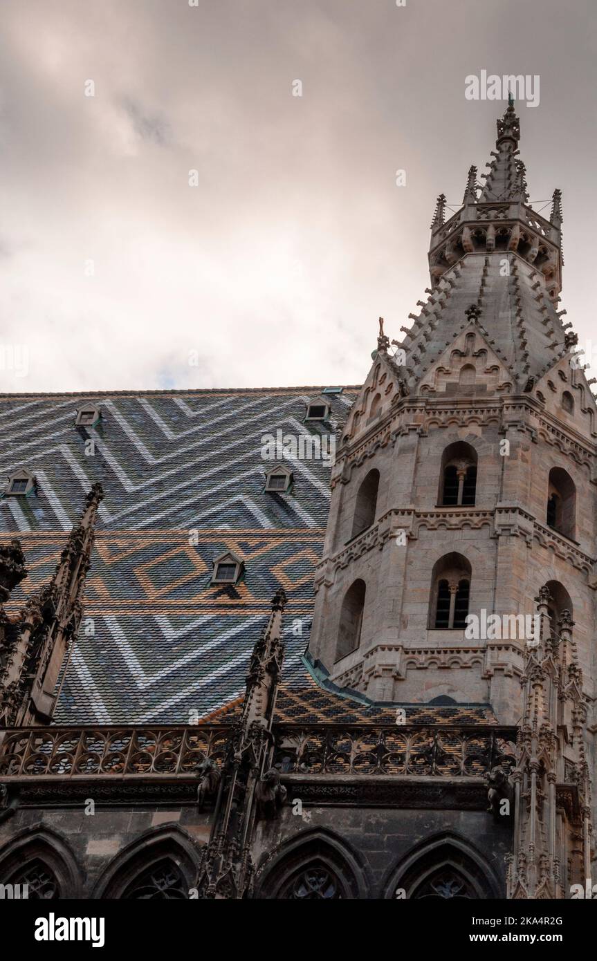 Gothic and Romanesque St. Stephen's Cathedral in Vienna, Austria Stock ...
