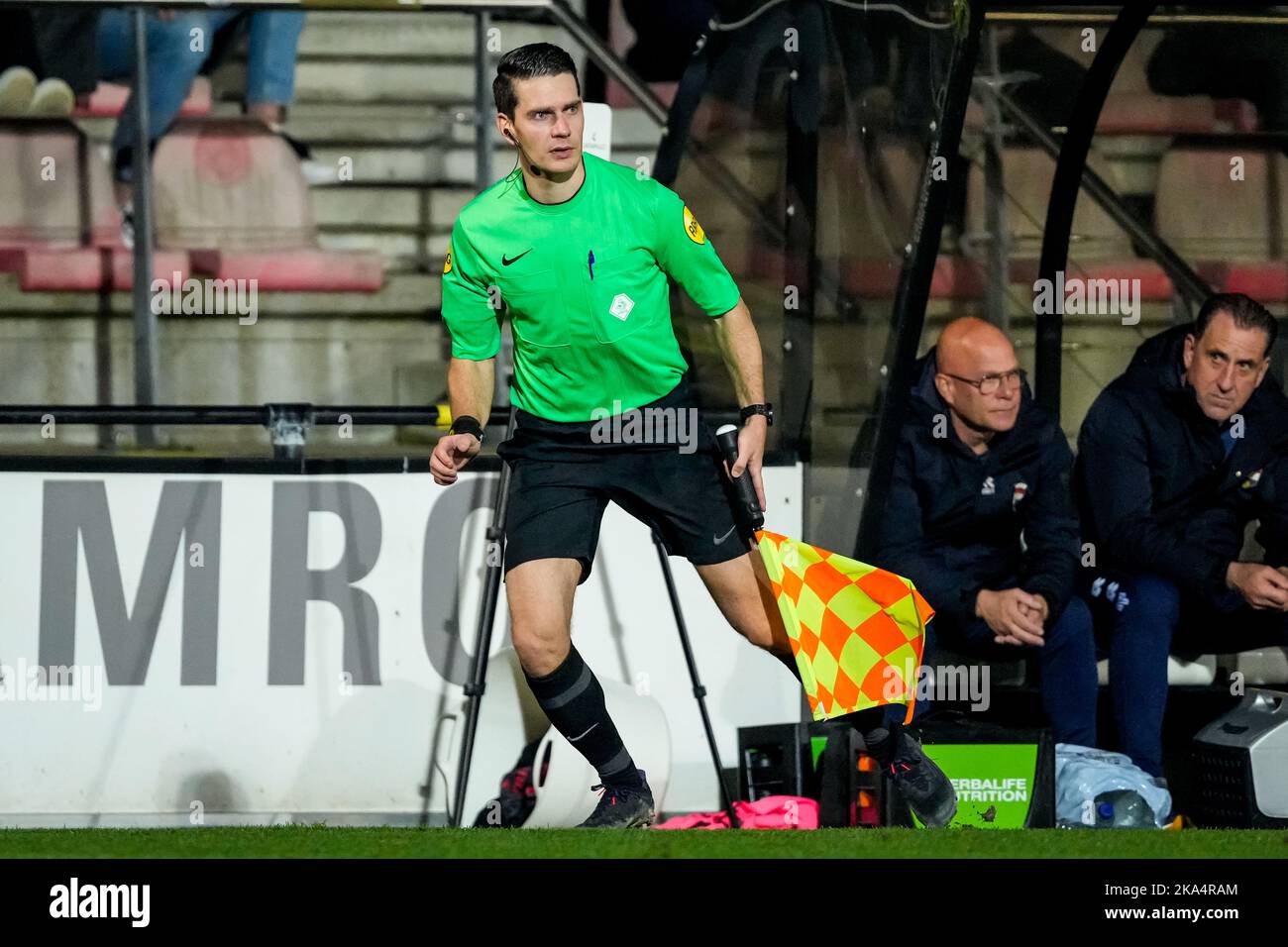 AMSTERDAM, NETHERLANDS - OCTOBER 31: Assistant referee Dyon Fikkert ...