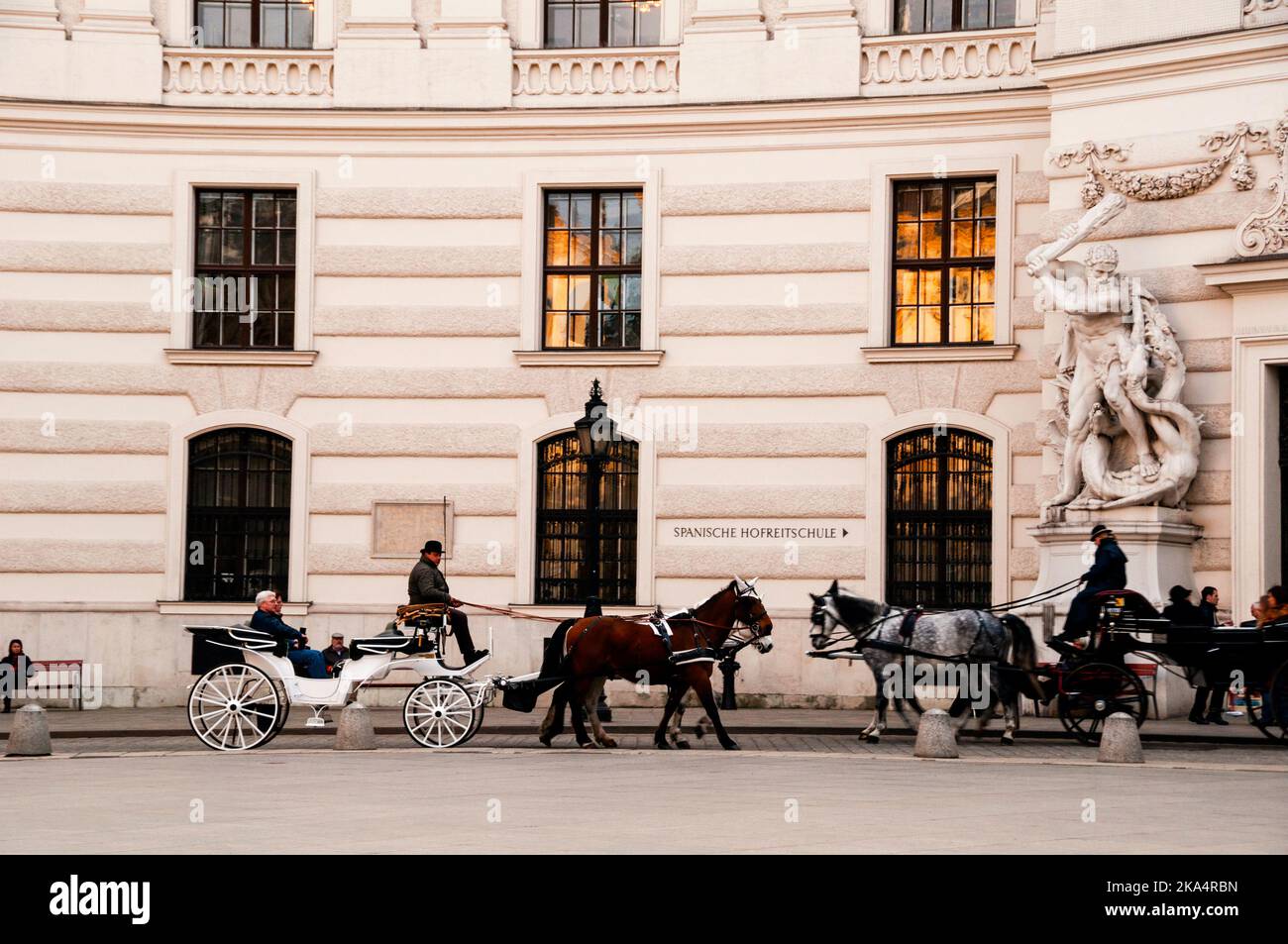 Viennese Fiakers two-horse drawn carriages are a part of the landscape ...