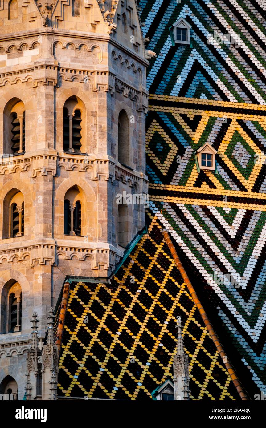 Gothic and Romanesque St. Stephen's Cathedral in Vienna, Austria Stock ...