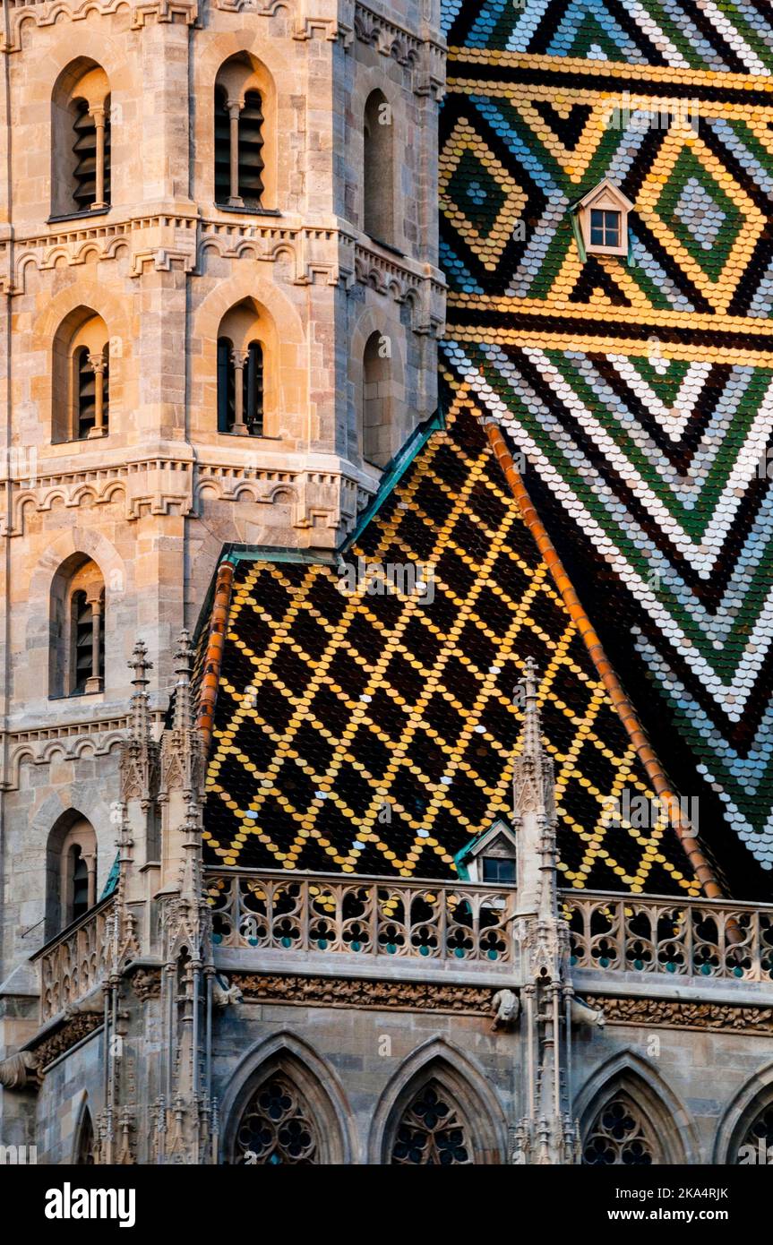 Gothic and Romanesque architectural details of St. Stephen's Cathedral ...