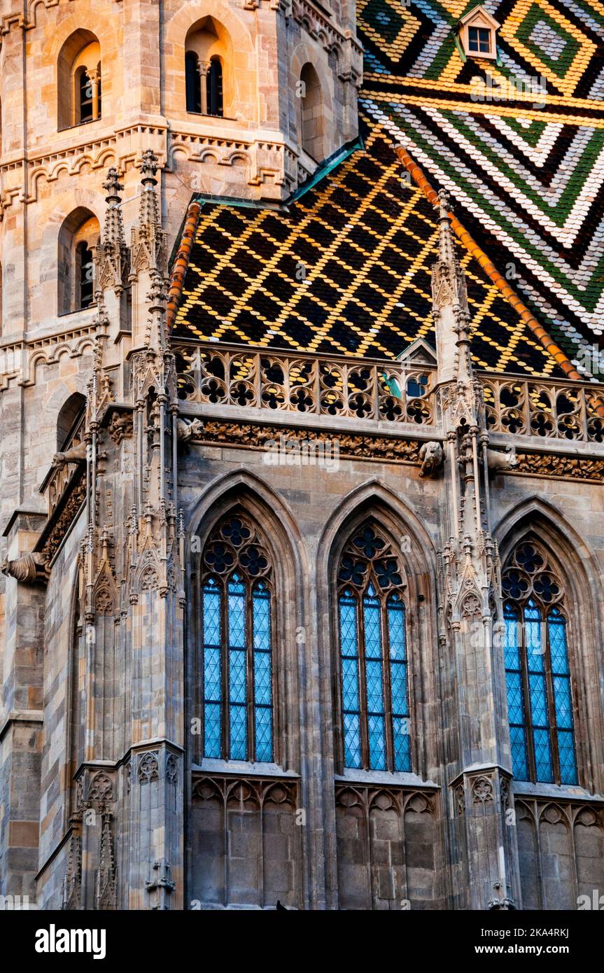 Gothic and Romanesque St. Stephen's Cathedral in Vienna, Austria Stock ...