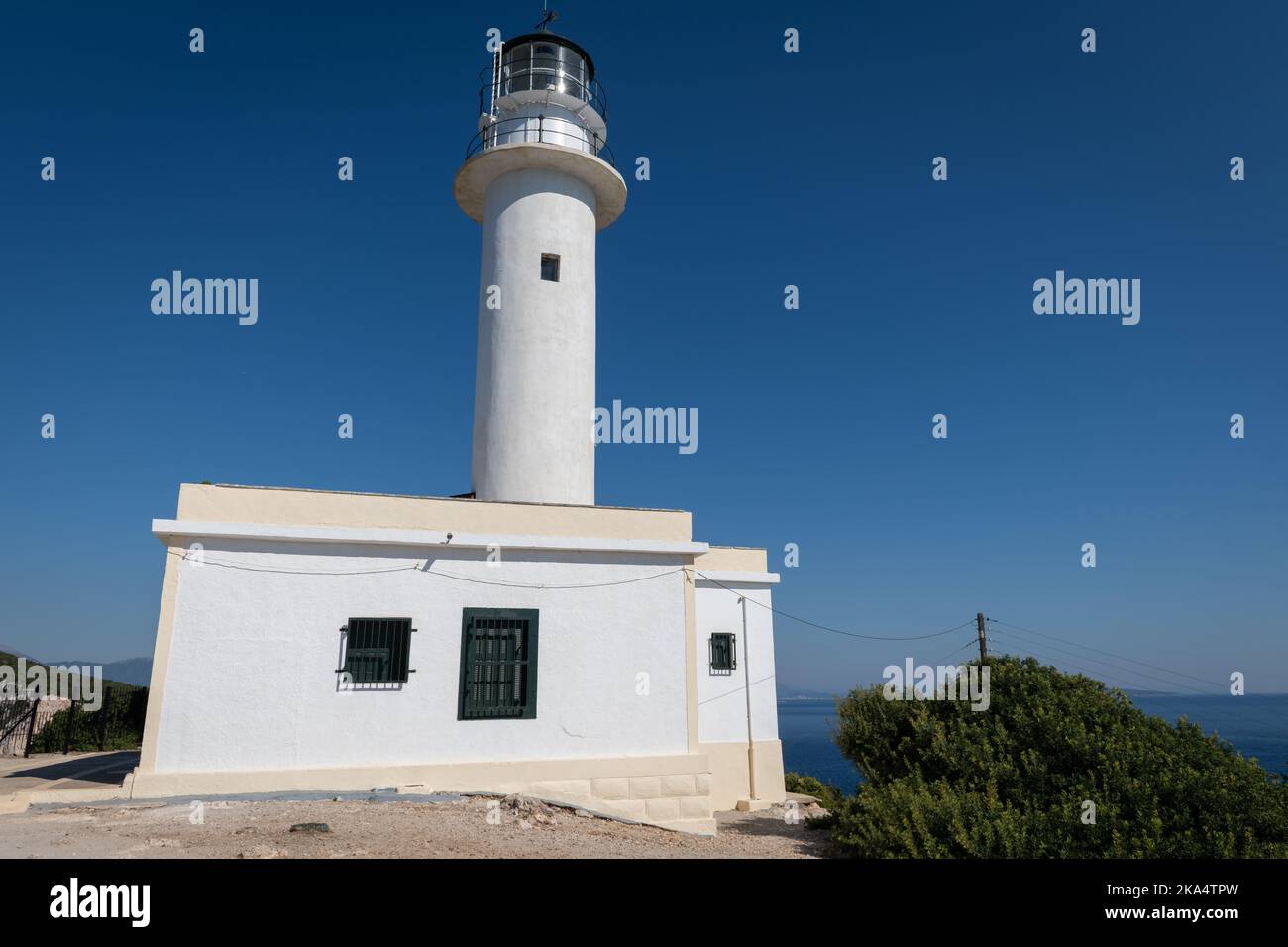 A close up view of a white lighthouse Stock Photo - Alamy