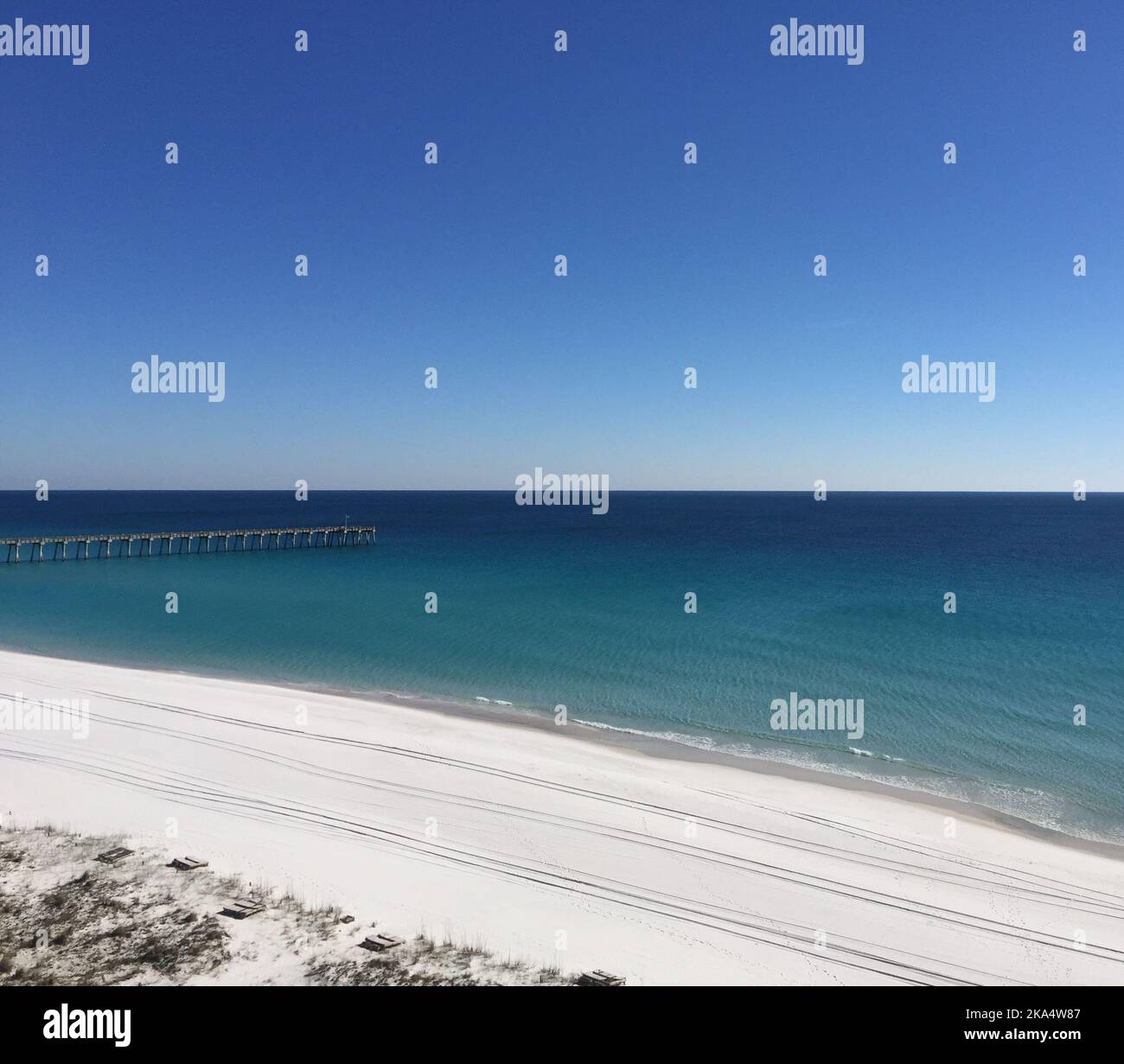 Pensacola Beach Gulf Pier, Pensacola, Santa Rosa, Florida, USA Stock ...