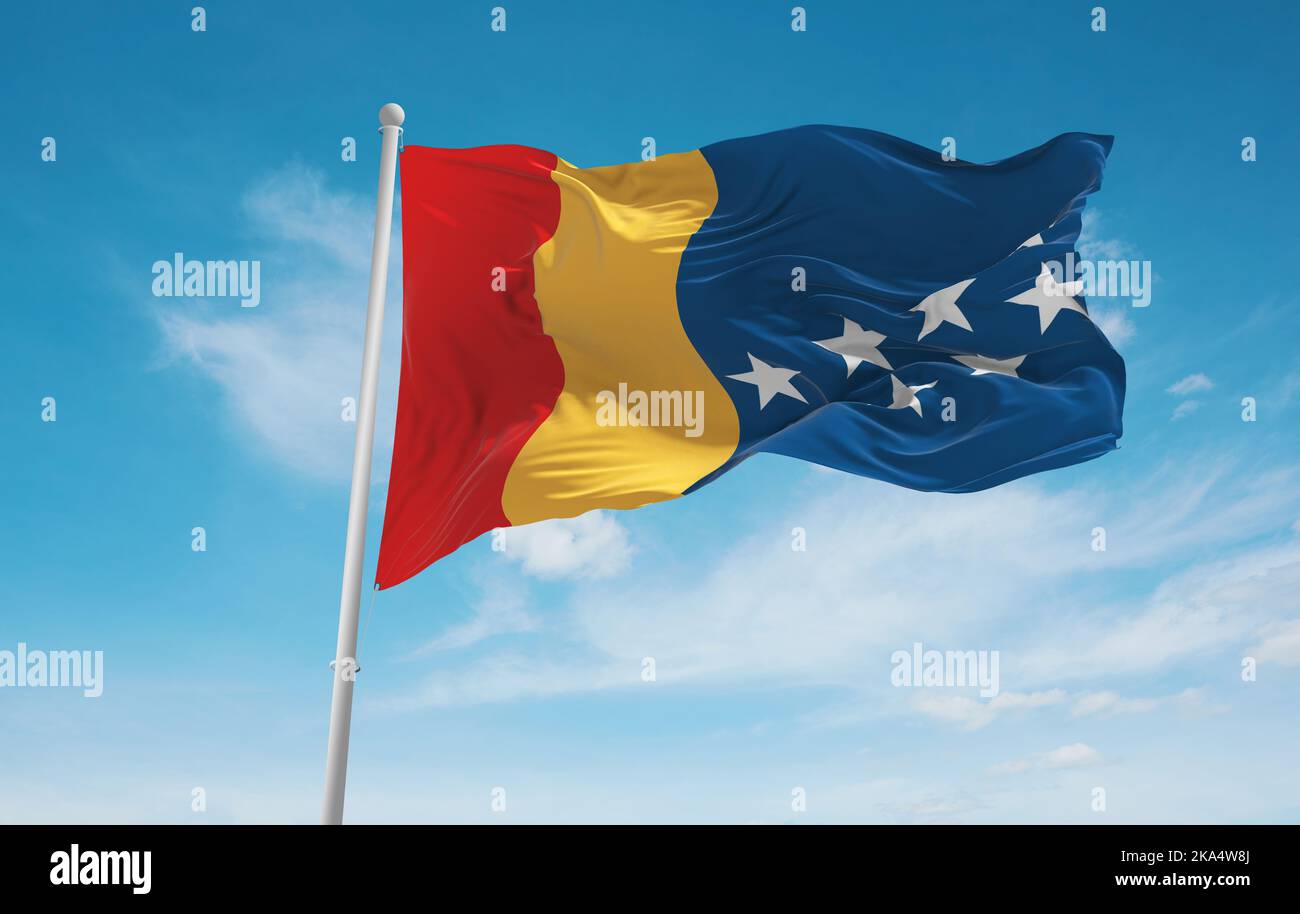 official flag of Durham, North Carolina untied states of America at ...