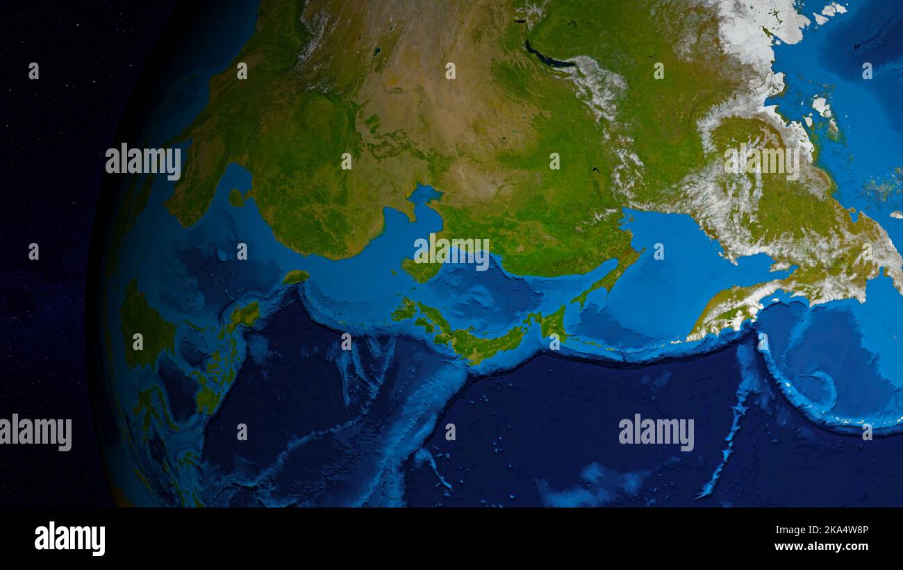 Earth globe focused on Eastern Asia Stock Photo - Alamy