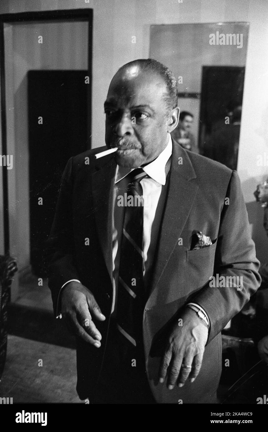 Count Basie, American pianist and jazz band leader, before a ...