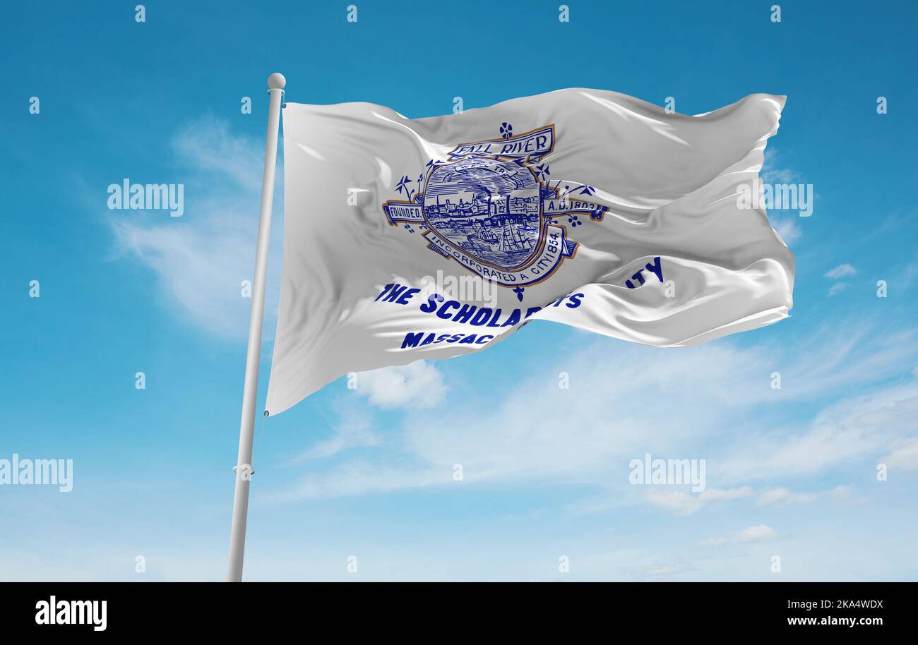 official flag of Fall River, Massachusetts untied states of America at ...