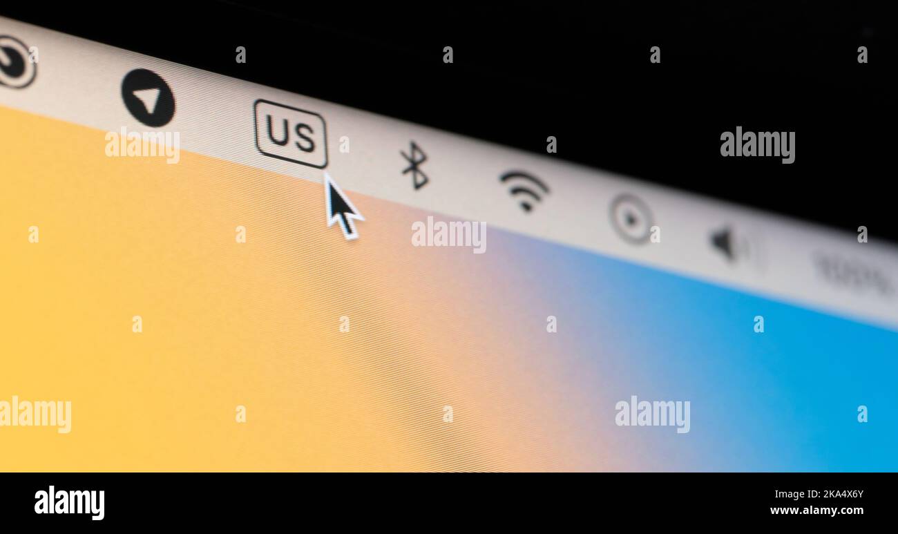 New york, USA - October 31, 2022: Changing language setting on mac ...