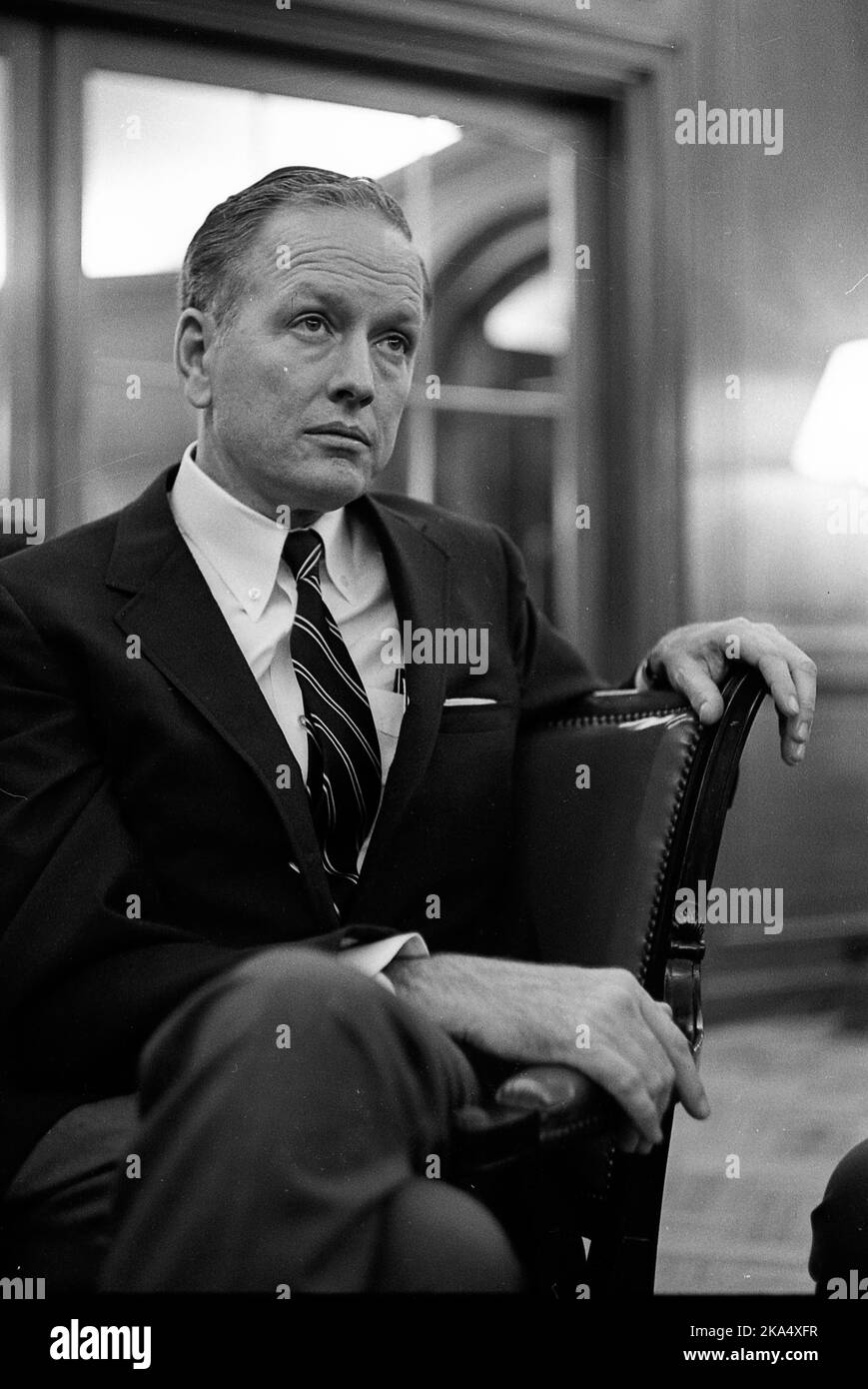 Denton Cooley, American heart surgeon, during a meeting with Domingo ...