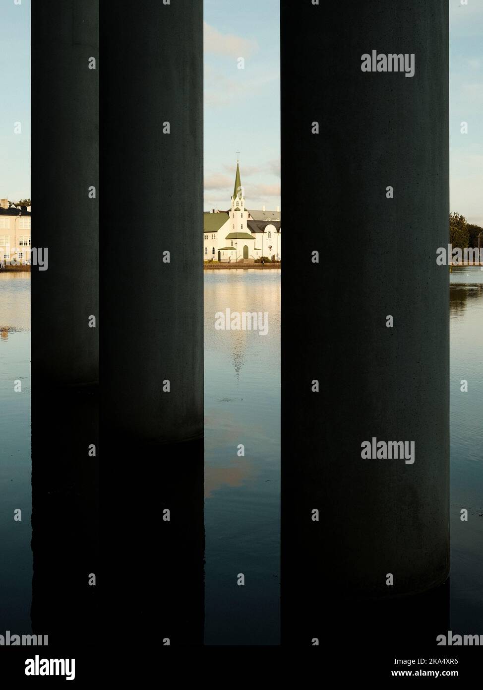 View of old church through columns Stock Photo - Alamy