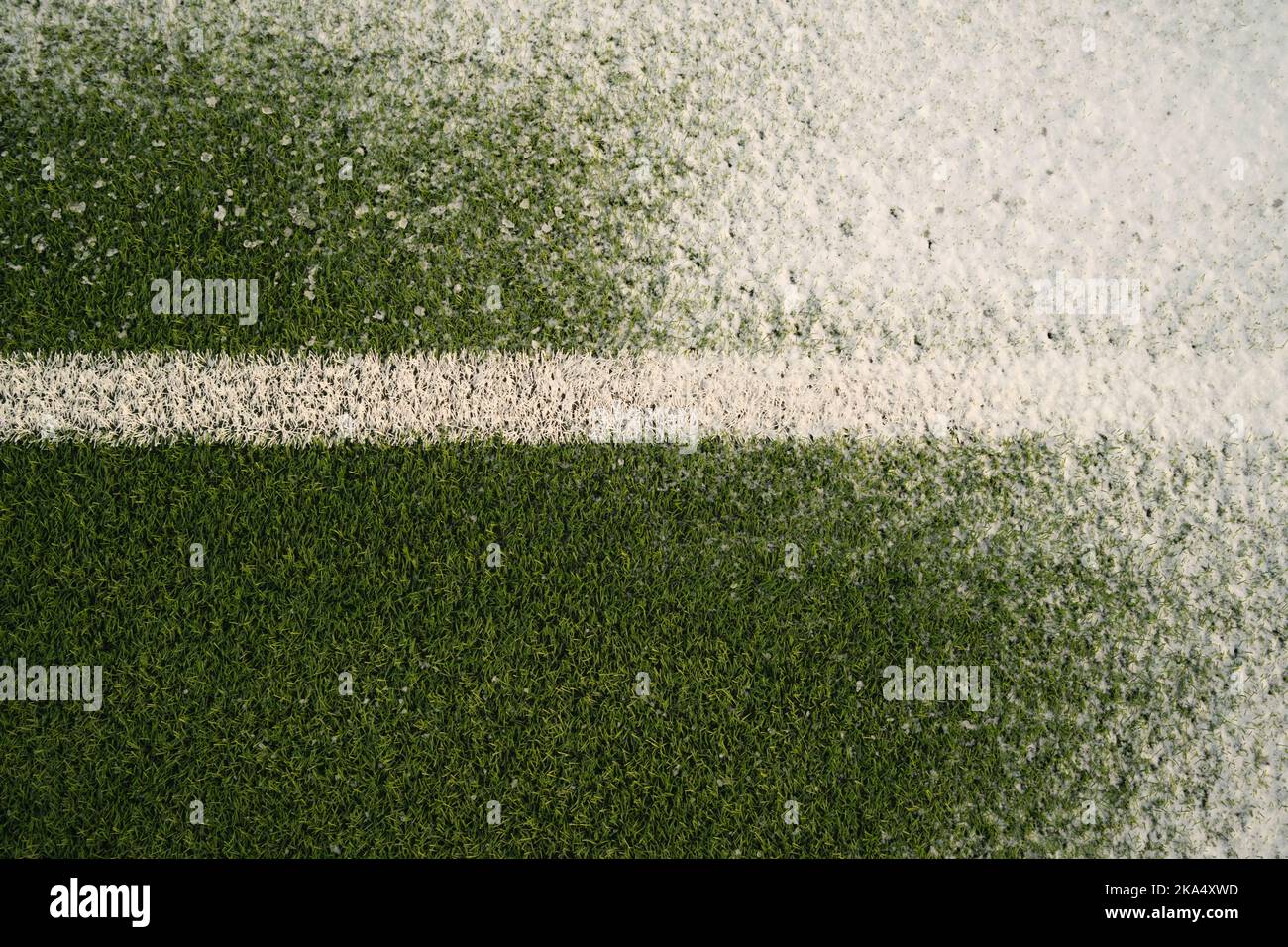 Soccer field on cold winter day Stock Photo - Alamy