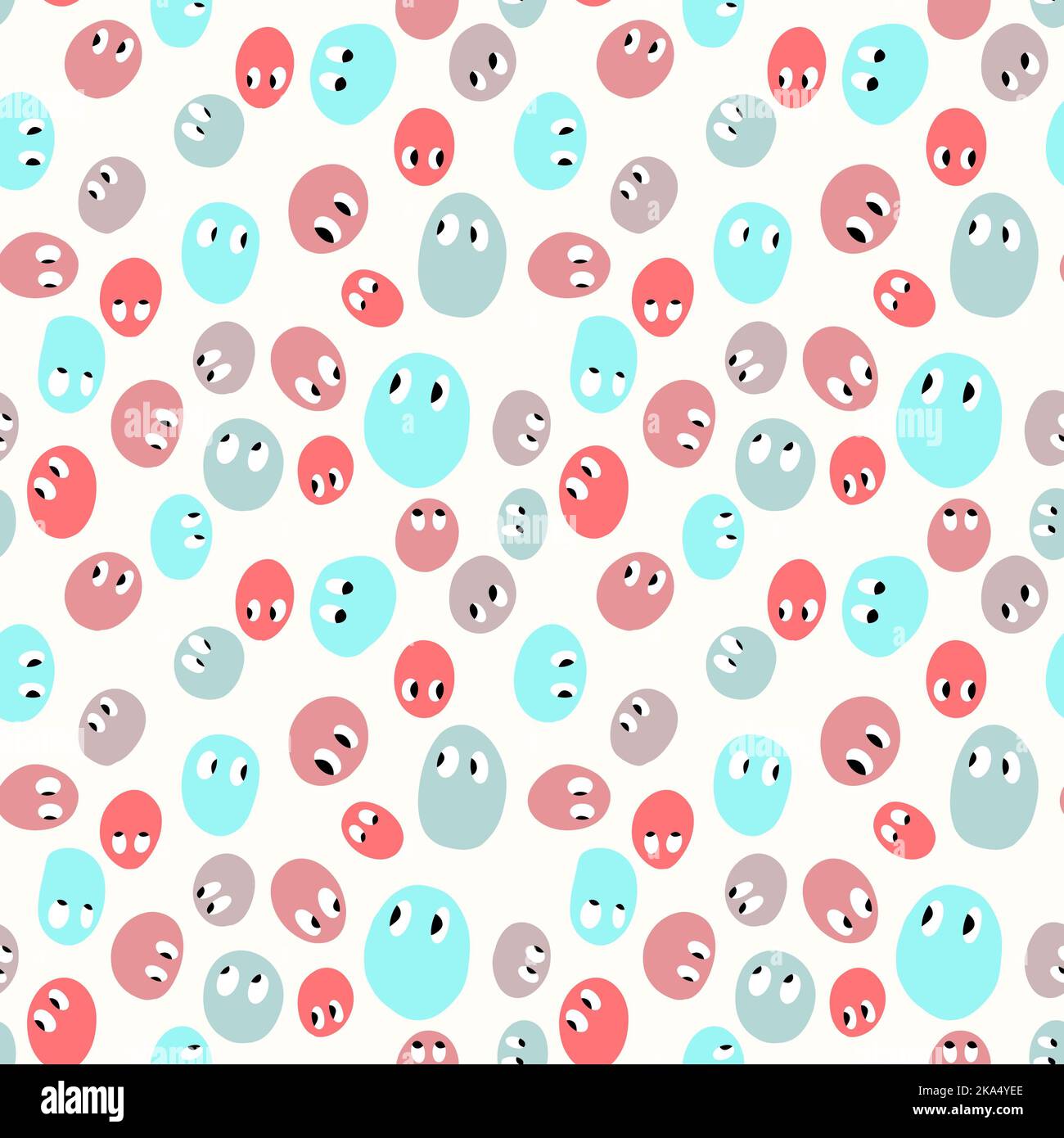 Cartoon beans seamless polka dots monsters pattern for wrapping paper ...