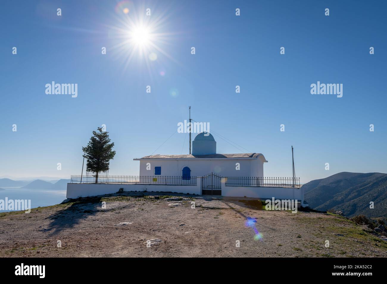 The church of the Prophet Elias situated on the highest point of ...