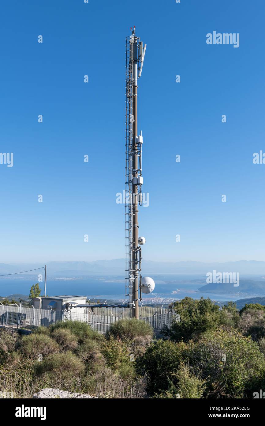 A telecommunication tower located on a mountain top Stock Photo - Alamy