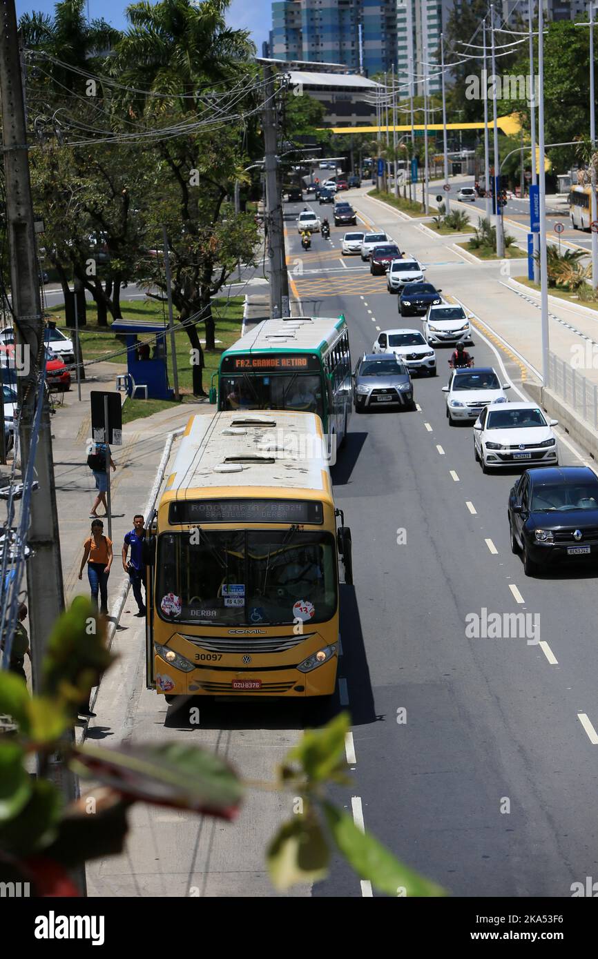 salvador, bahia, brazil - october 3, 2022: public transport bus next to ...