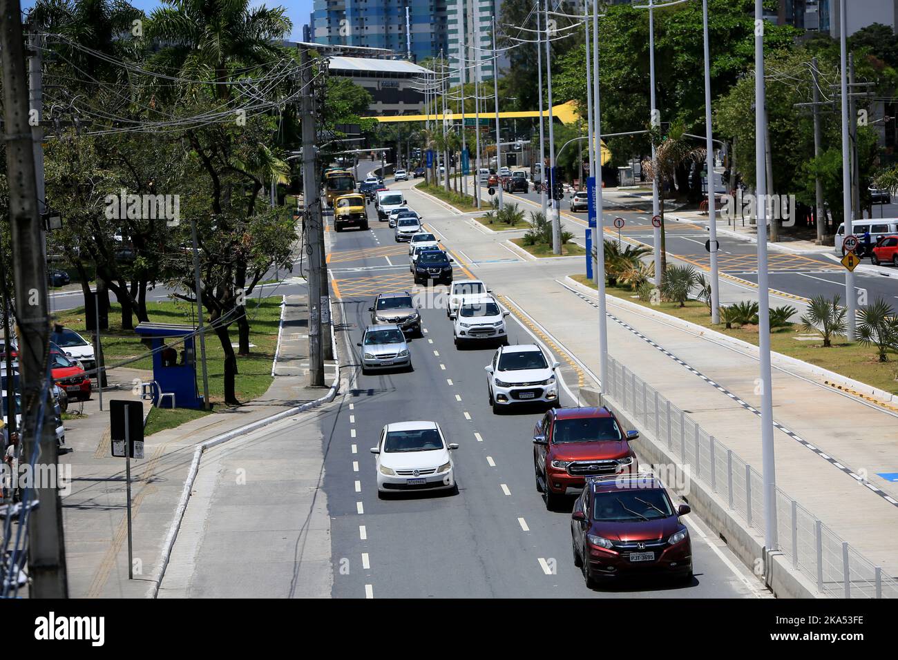 salvador, bahia, brazil - october 3, 2022: public transport bus next to ...