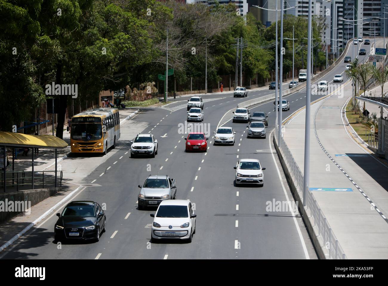 salvador, bahia, brazil - october 3, 2022: public transport bus next to ...