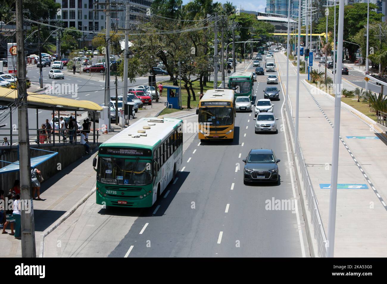 salvador, bahia, brazil - october 3, 2022: public transport bus next to ...