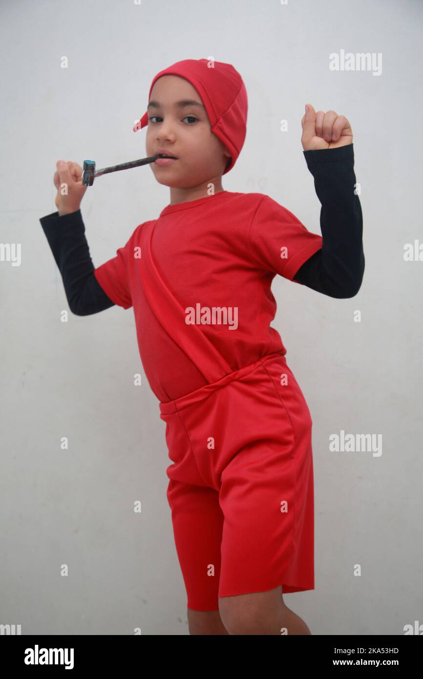 salvador, bahia, brazil - august 26, 2022: child wearing saci costume - brazilian folklore ...