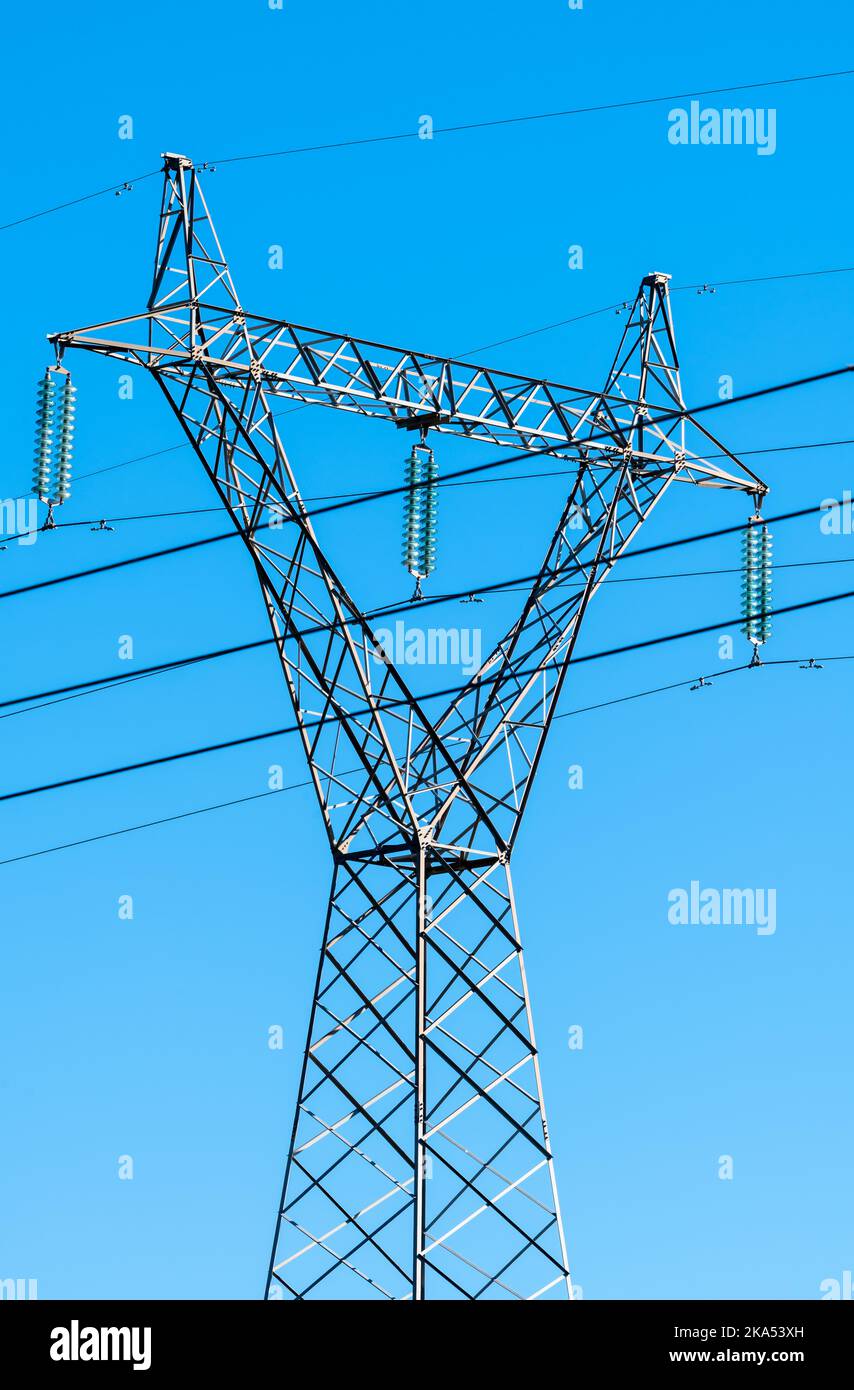 A electricity pylon or transmission tower Stock Photo - Alamy