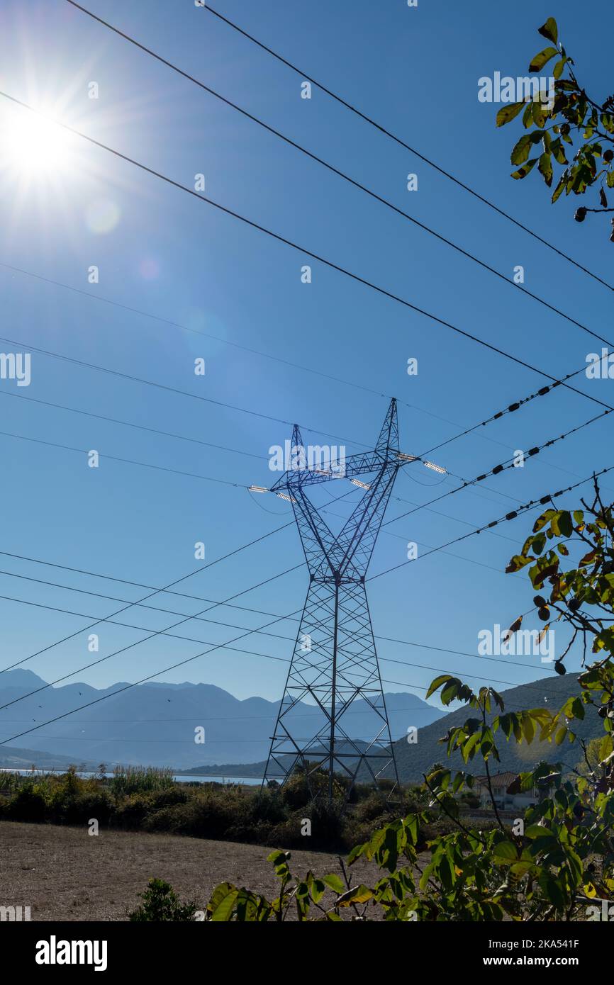 A electricity pylon or transmission tower Stock Photo - Alamy