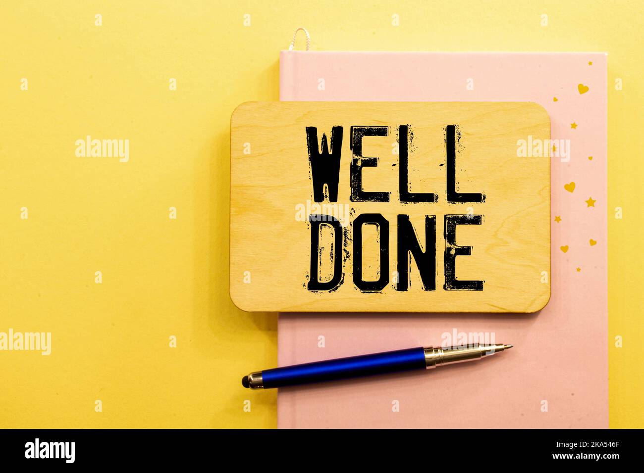 Well done Office desk with notepad and keyboard in the background. In ...