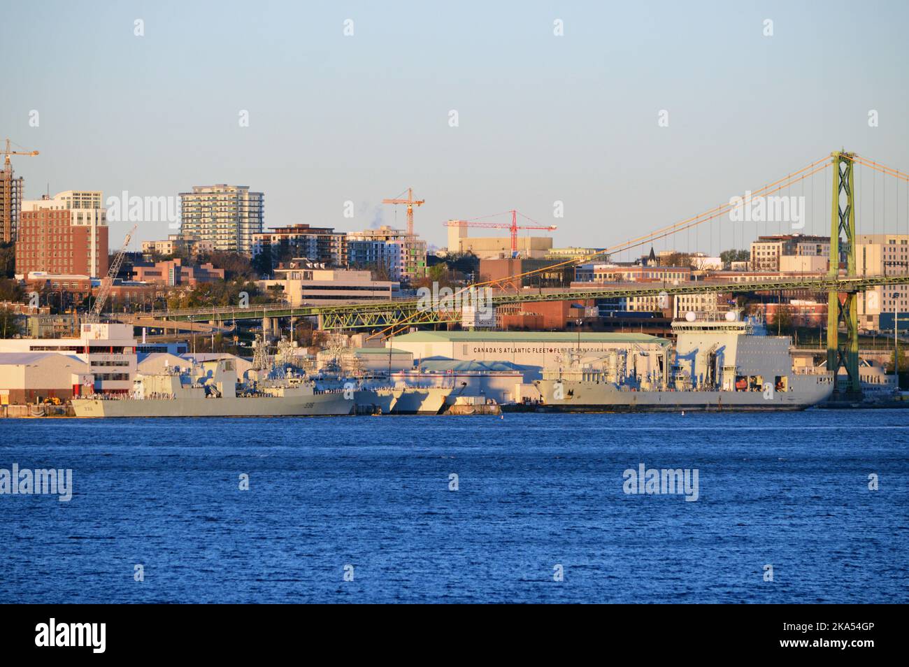 HMCS Montréal and MV Asterix docked at HMC Dockyard, part of Canadian ...