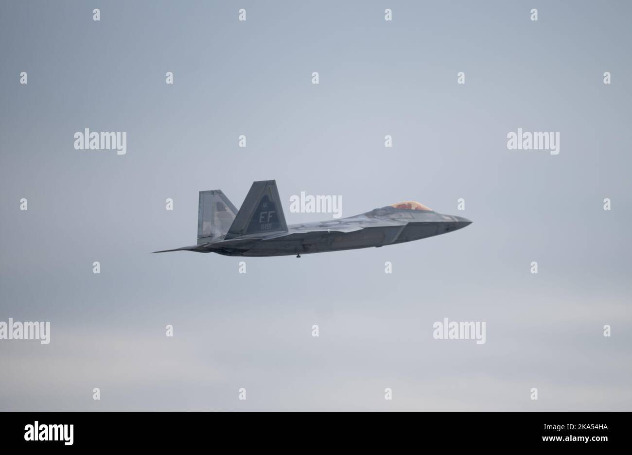 A U.S. Air Force F-22 Raptor with the 94th Fighter Squadron, Joint Base ...