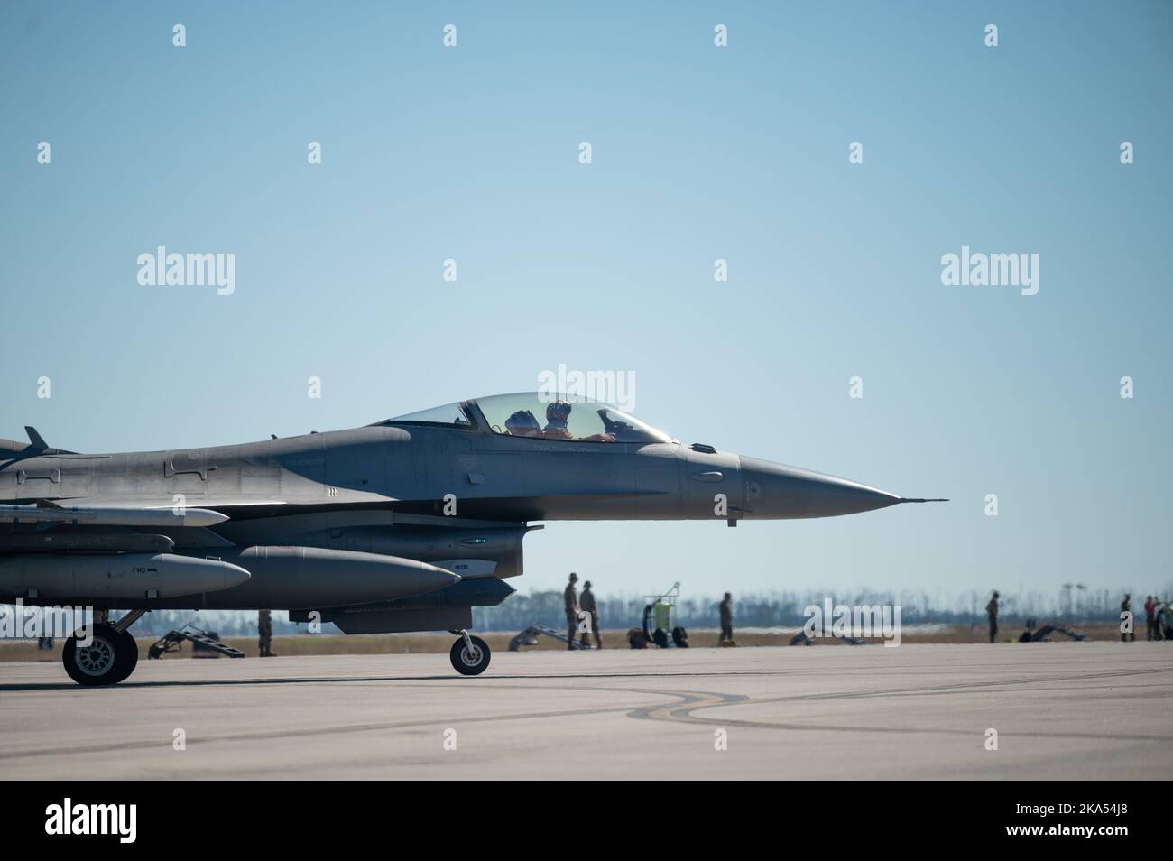 A U.S. Air National Guard F-16 Fighting Falcon assigned to the 125th ...