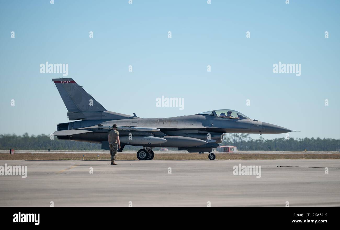 A U.S. Air National Guard F-16C Fighting Falcon assigned to the 125th ...