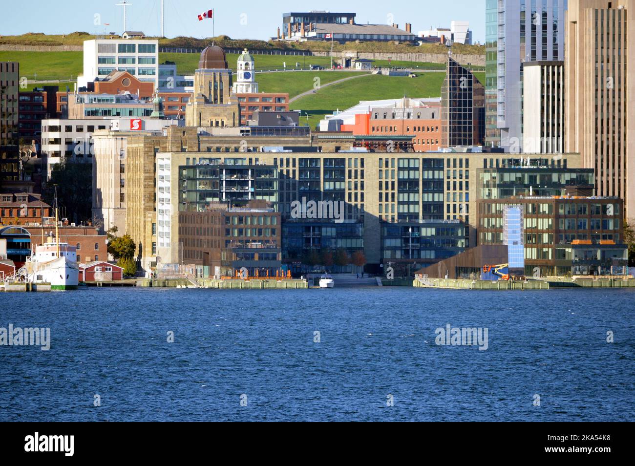 View of downtown Halifax waterfront including the new Queen's Marque ...
