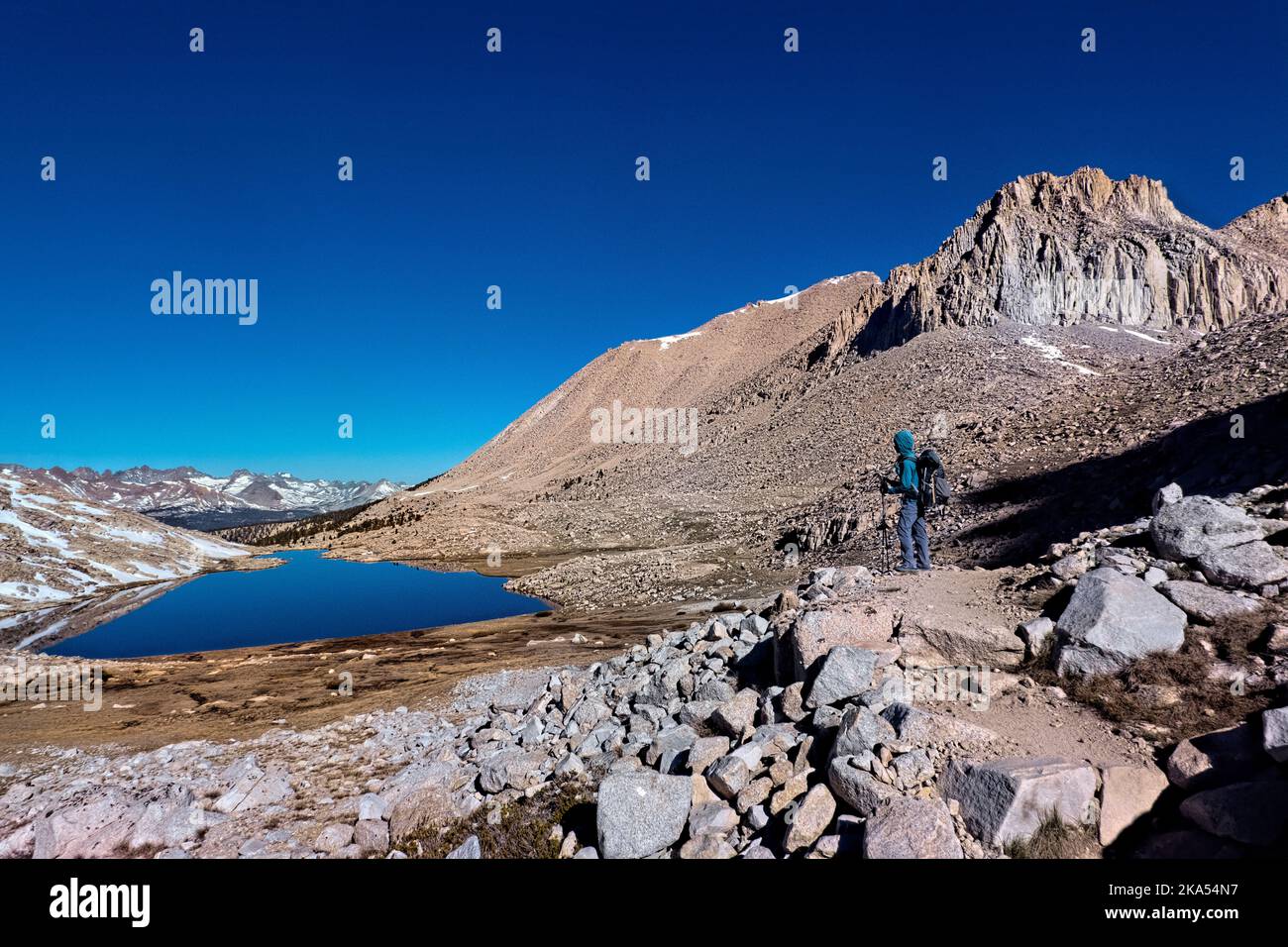 Guitar Lake below Mount Whitney in the High Sierras, Sequoia-Kings ...