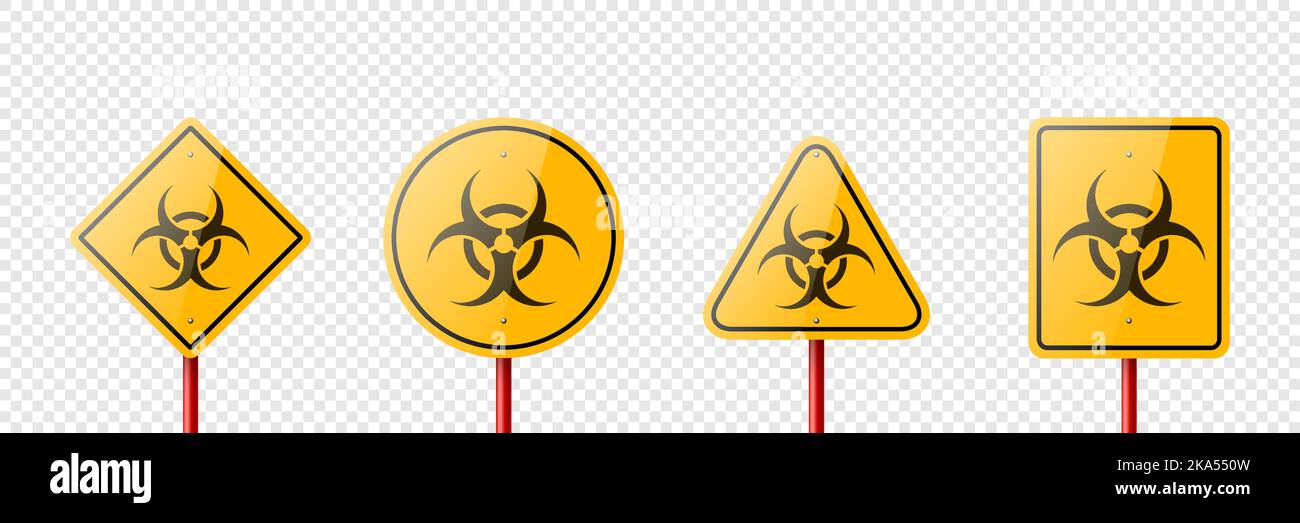 Vector Yellow Warning, Danger Radiation Sign Icon Set Isolated. Nuclear ...