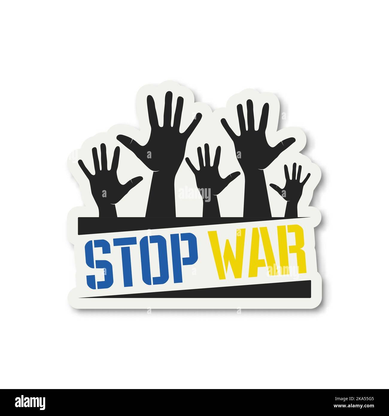 Stop War. Anti War Call with Protest Symbol, Hands of the Crowd of ...