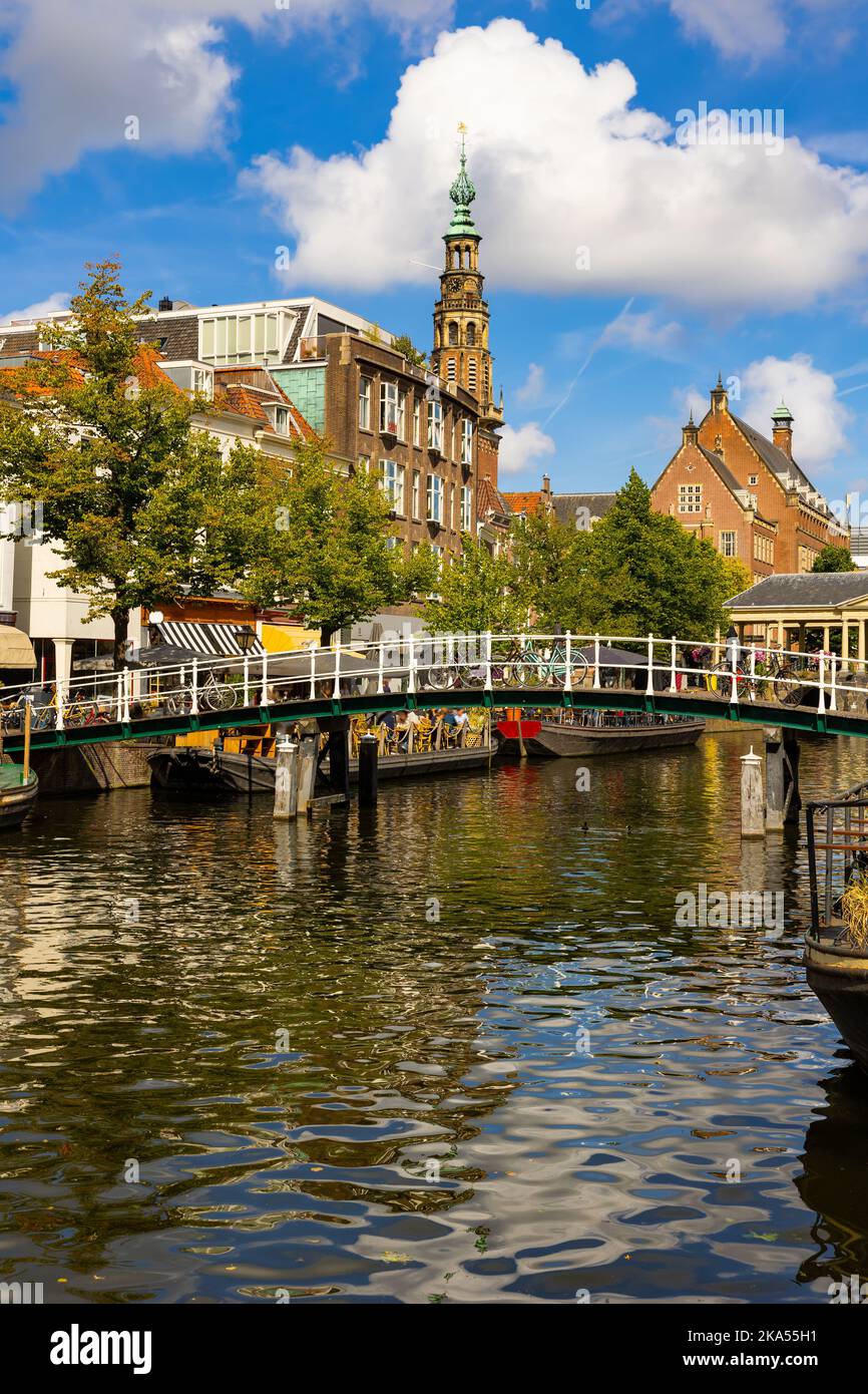 Summer landscape with a view of the city streets of Leiden Stock Photo ...