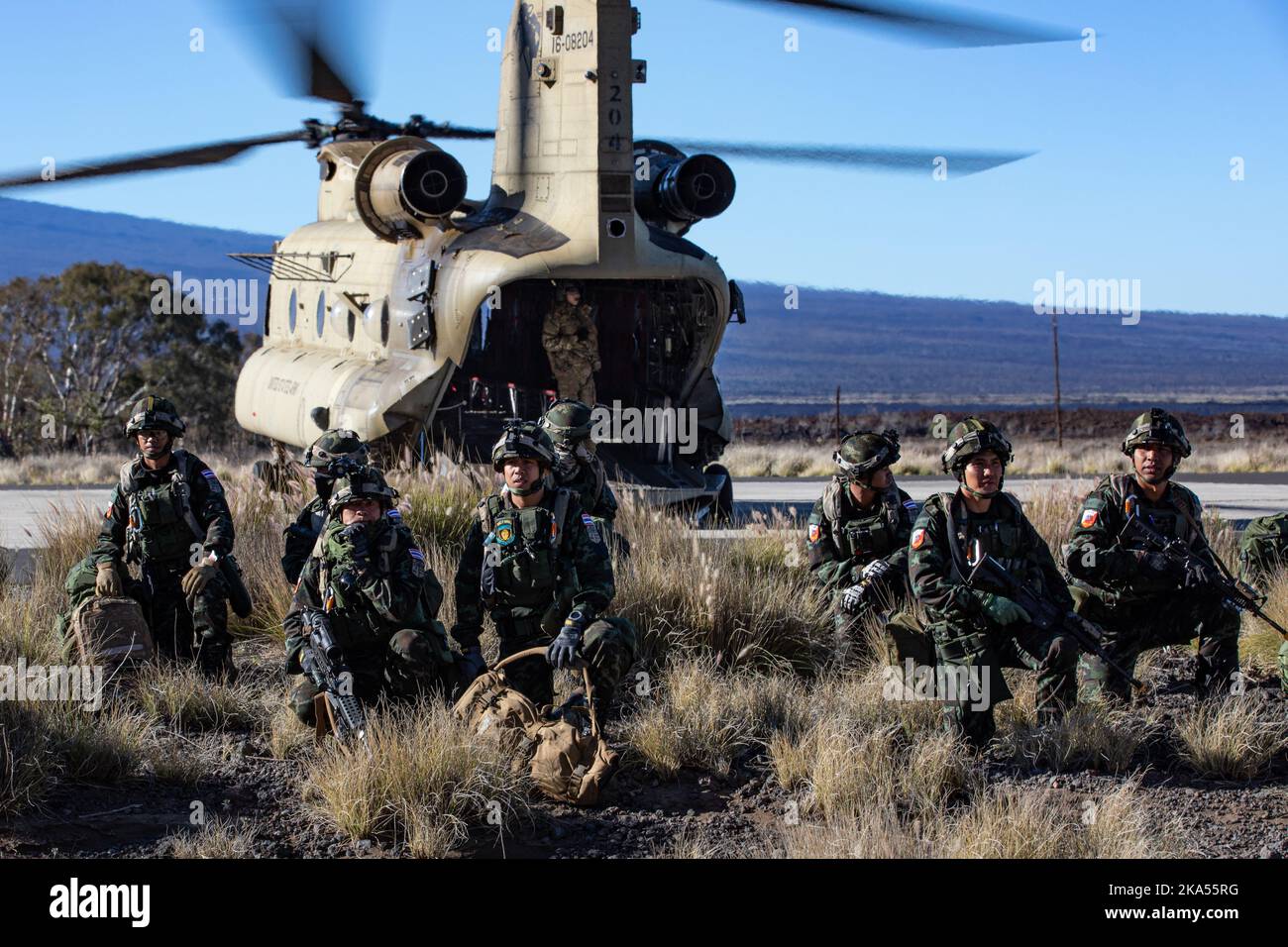 Royal Thai Armed Forces exit CH-47 Chinook helicopters, during Joint ...