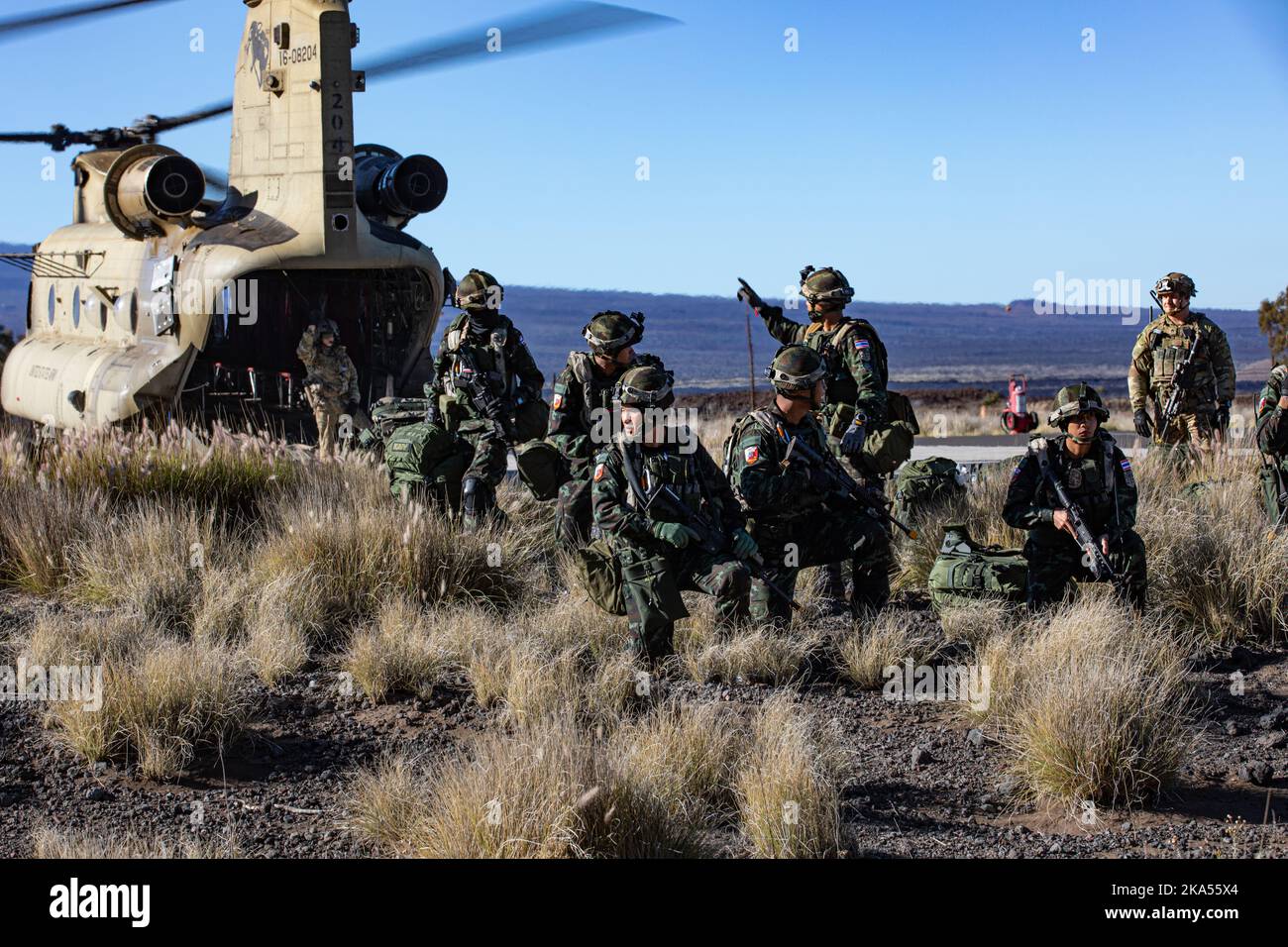 Royal Thai Armed Forces exit CH-47 Chinook helicopters, during Joint ...