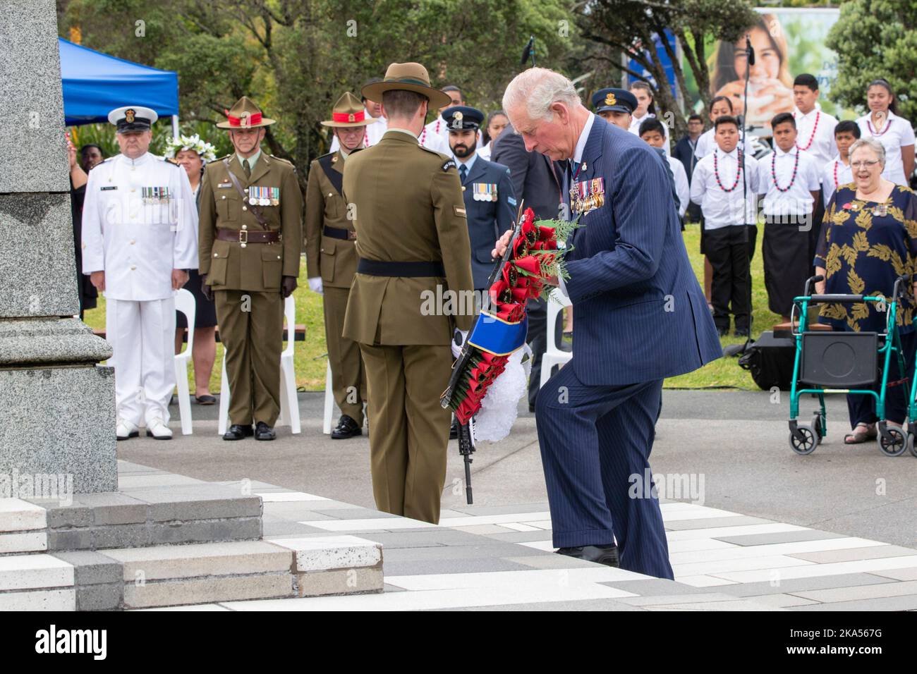 Prince Charles and Camilla, Duchess of Cornwall attend Wreath laying ...
