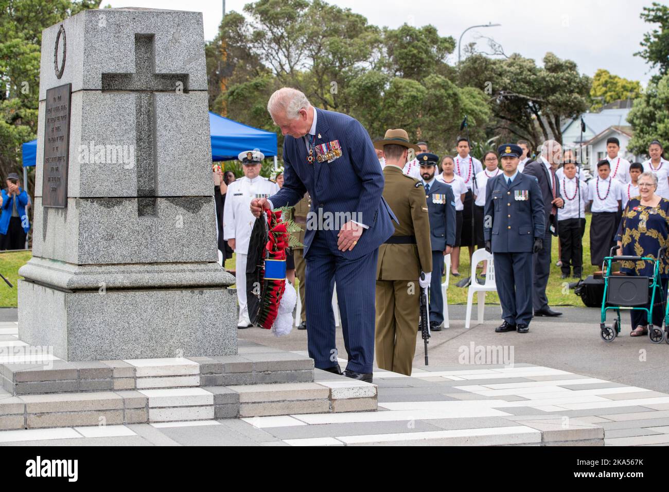 Prince Charles and Camilla, Duchess of Cornwall attend Wreath laying ...