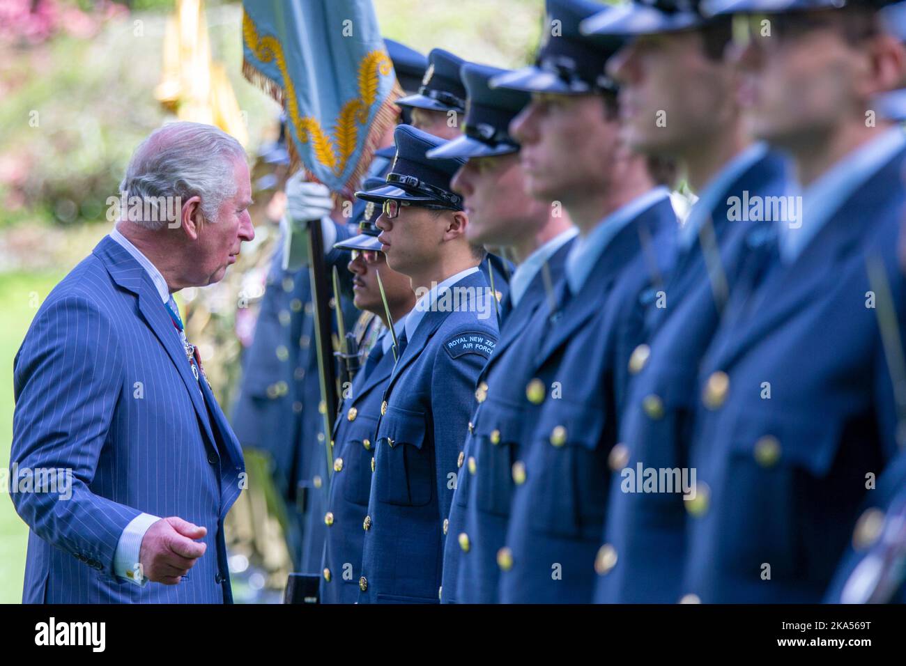 Prince Charles inspects the guard as he and Camilla, Duchess of ...