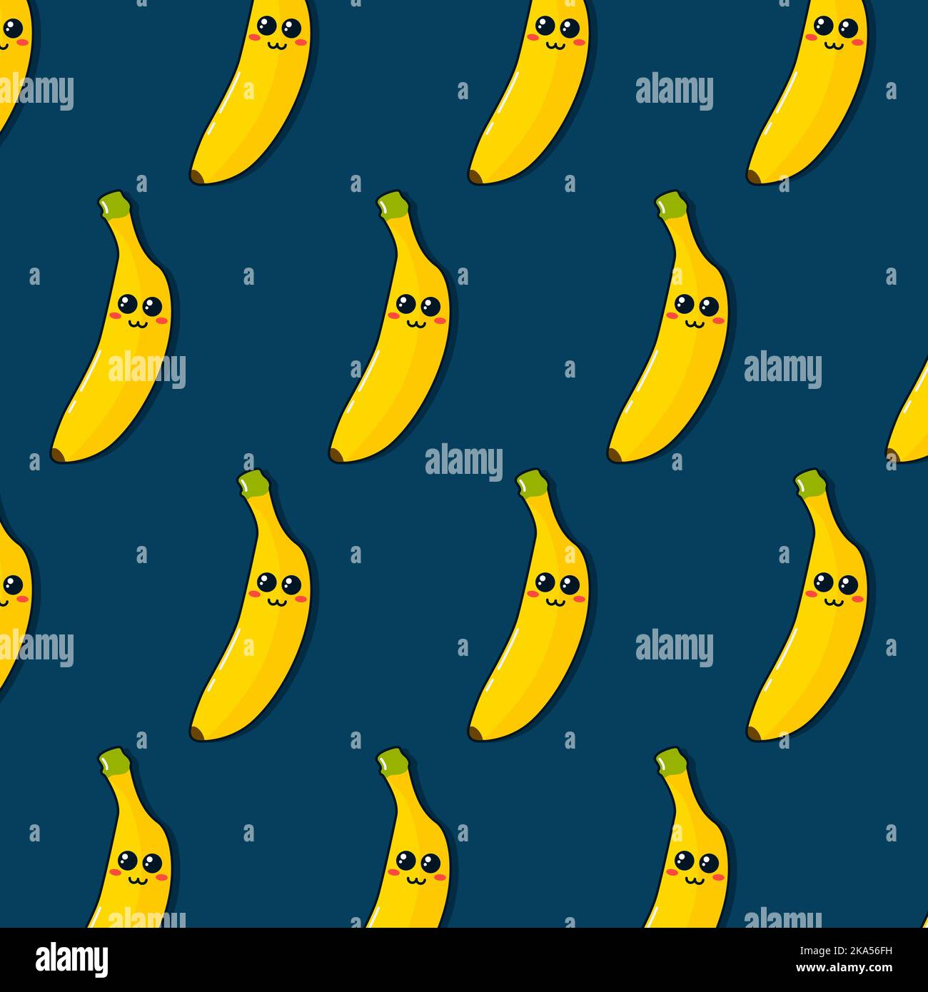 Cute Cartoon seamless pattern with funny bananas Stock Vector Image ...