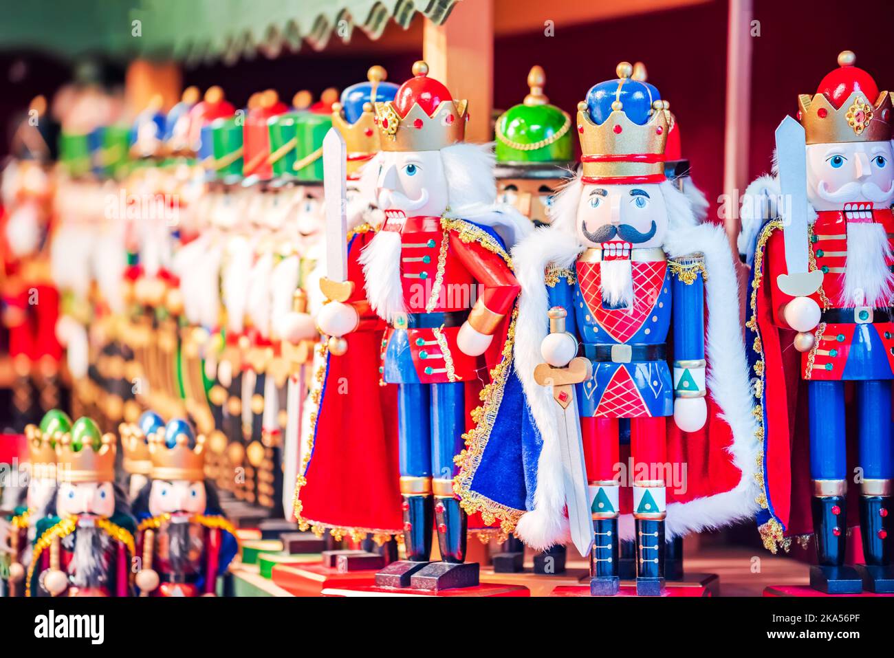 Salzburg, Austria. Christmas nutcracker decorations at Christkindlmarkt ...