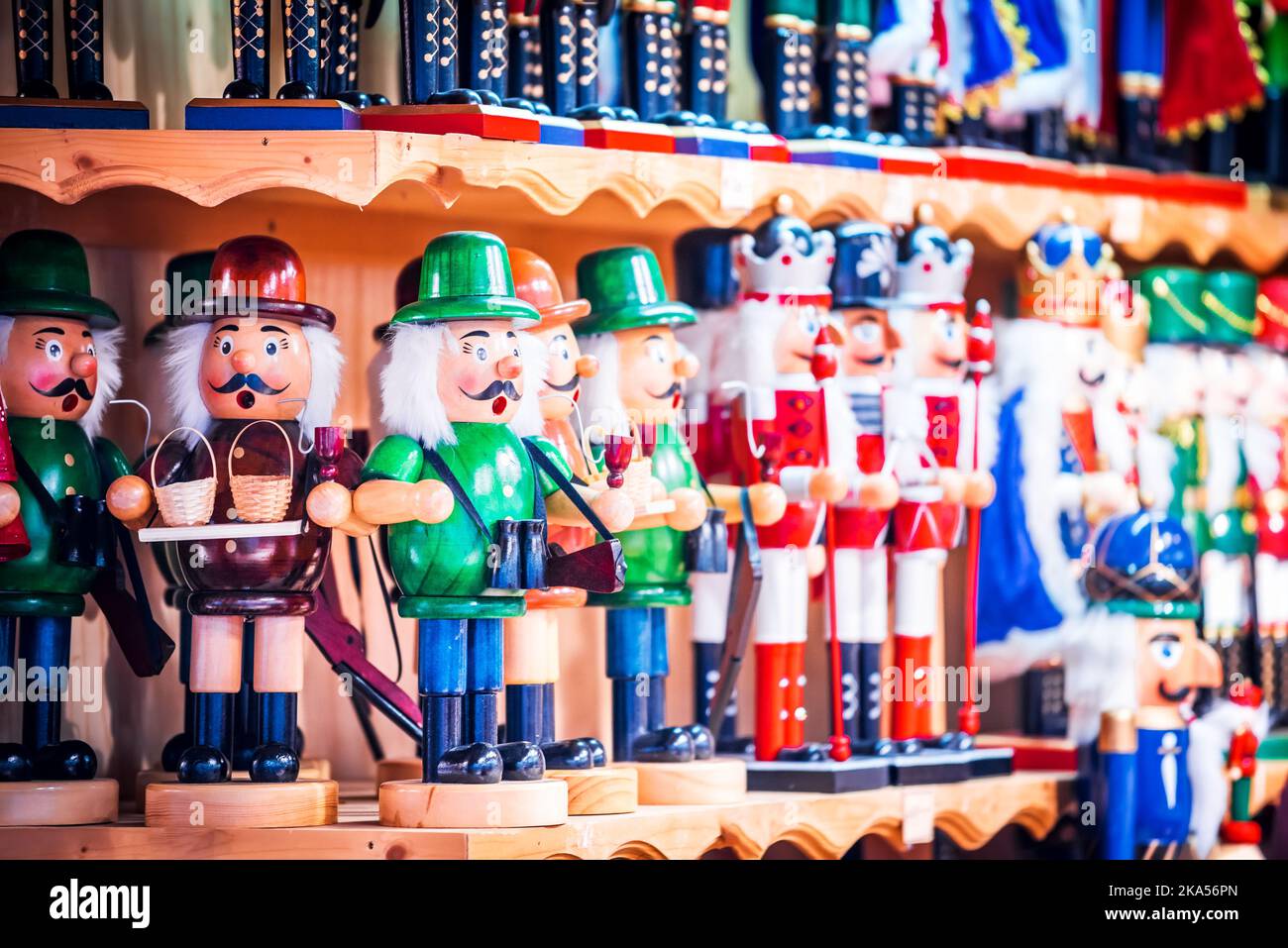 Salzburg, Austria. Christmas nutcracker decorations at Christkindlmarkt ...
